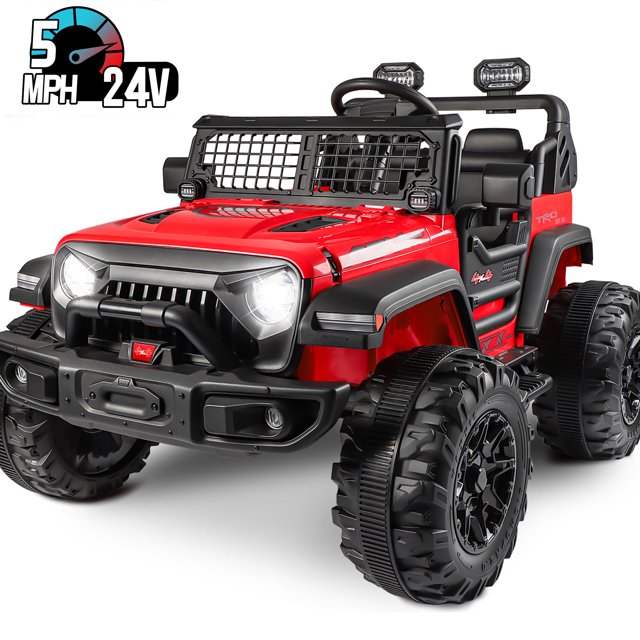 Wisairt 24V Kids Ride on Truck, 2 Seater Powered Ride on Car w/ Remote ...