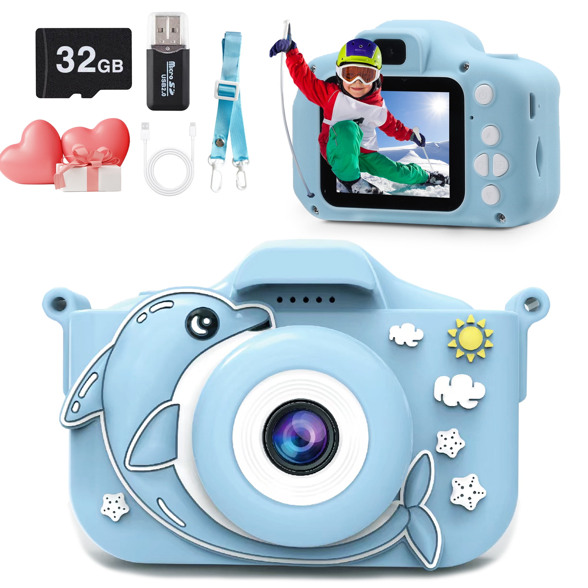 Wisairt Kids Camera 1080P HD Digital Video Cameras with 32GB SD Card ...