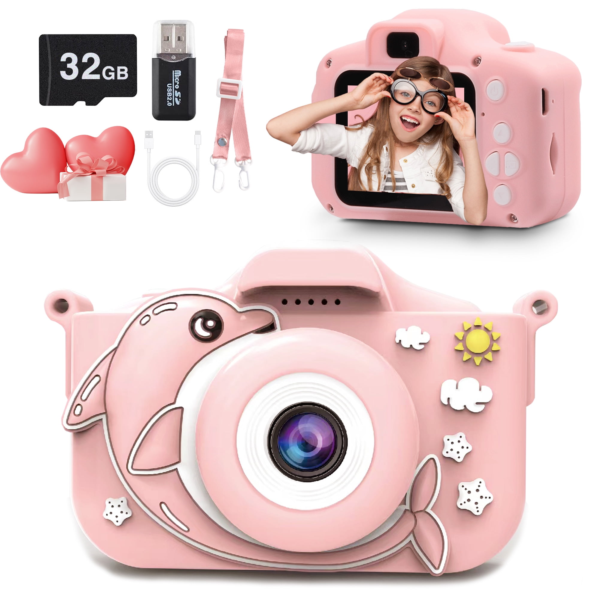 Wisairt Kids Camera 1080P HD Digital Video Cameras with 32GB SD Card ...