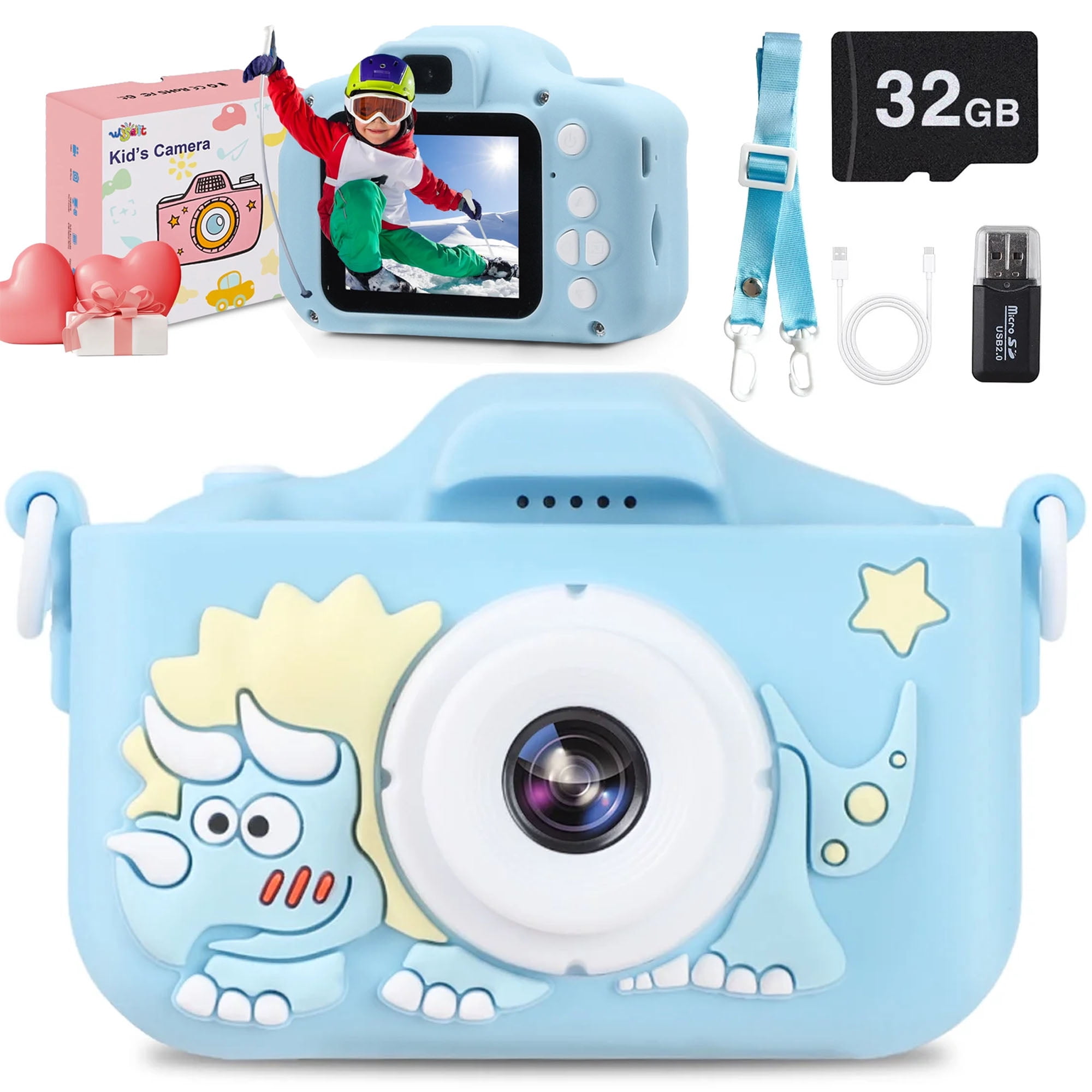 Wisairt Kids Fun Tech Camera 32GB SD Card, Kids Video Recorder, Best ...