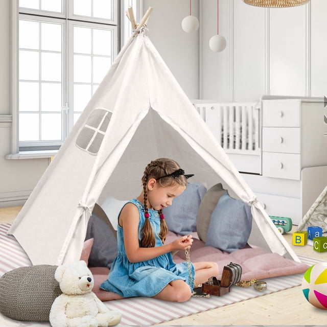 Wisairt Kids Play Tent, Washable Foldable Teepee Tent, Outdoor Indoor ...