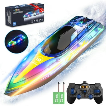 Funtogether Toys Mini RC Boat, 2.4GHz Remote Control Speedboat with ...
