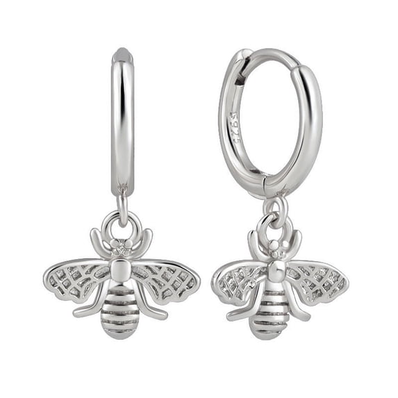 Wisbal Silver Bee Huggie Earrings for Women 925 Sterling Silver ...