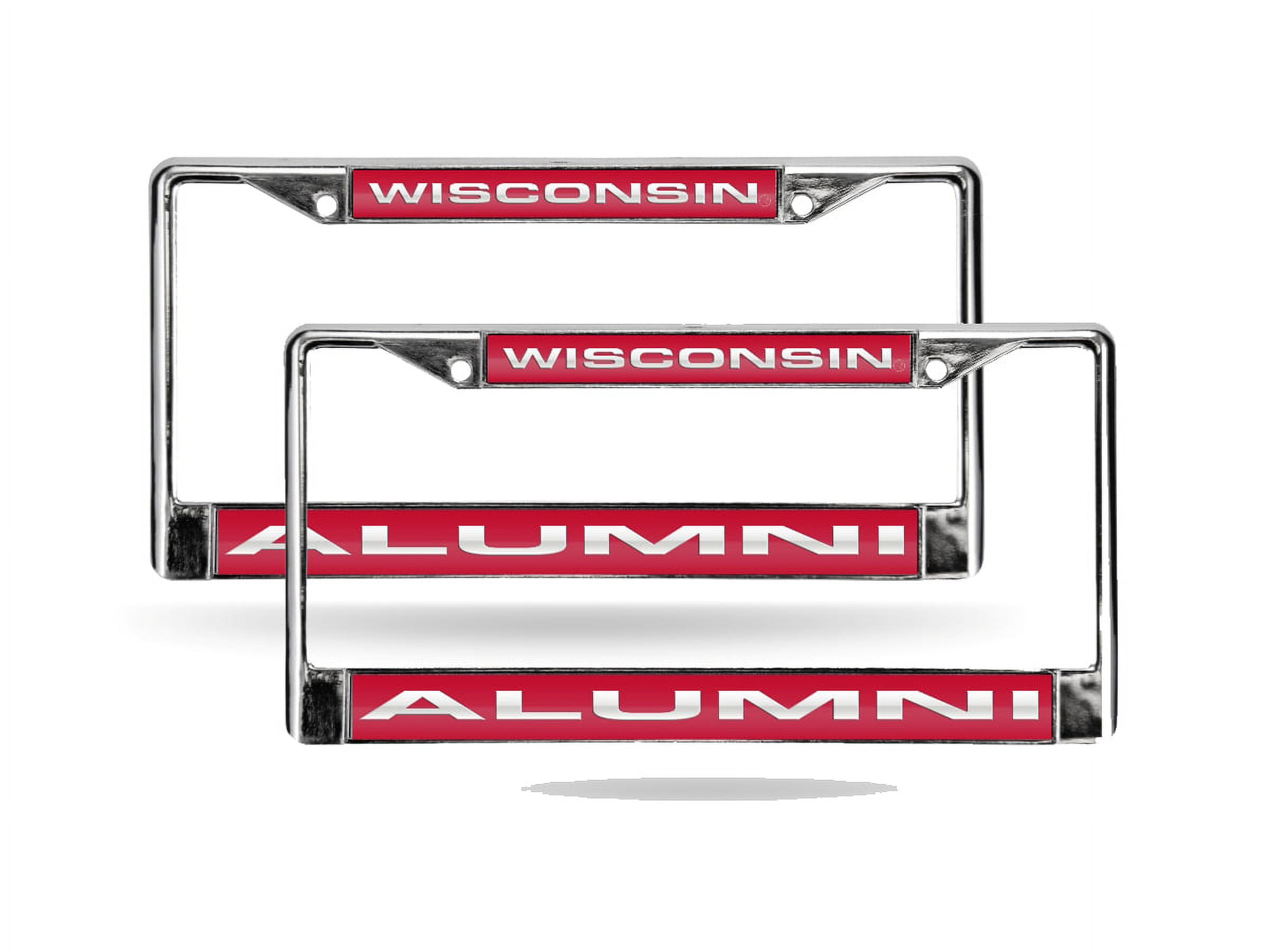 Wisconsin Alumni Badgers Chrome Metal Laser Cut License Plate Frame ...
