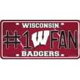 Wisconsin Badgers #1 Fan Metal License Plate - Walmart.com