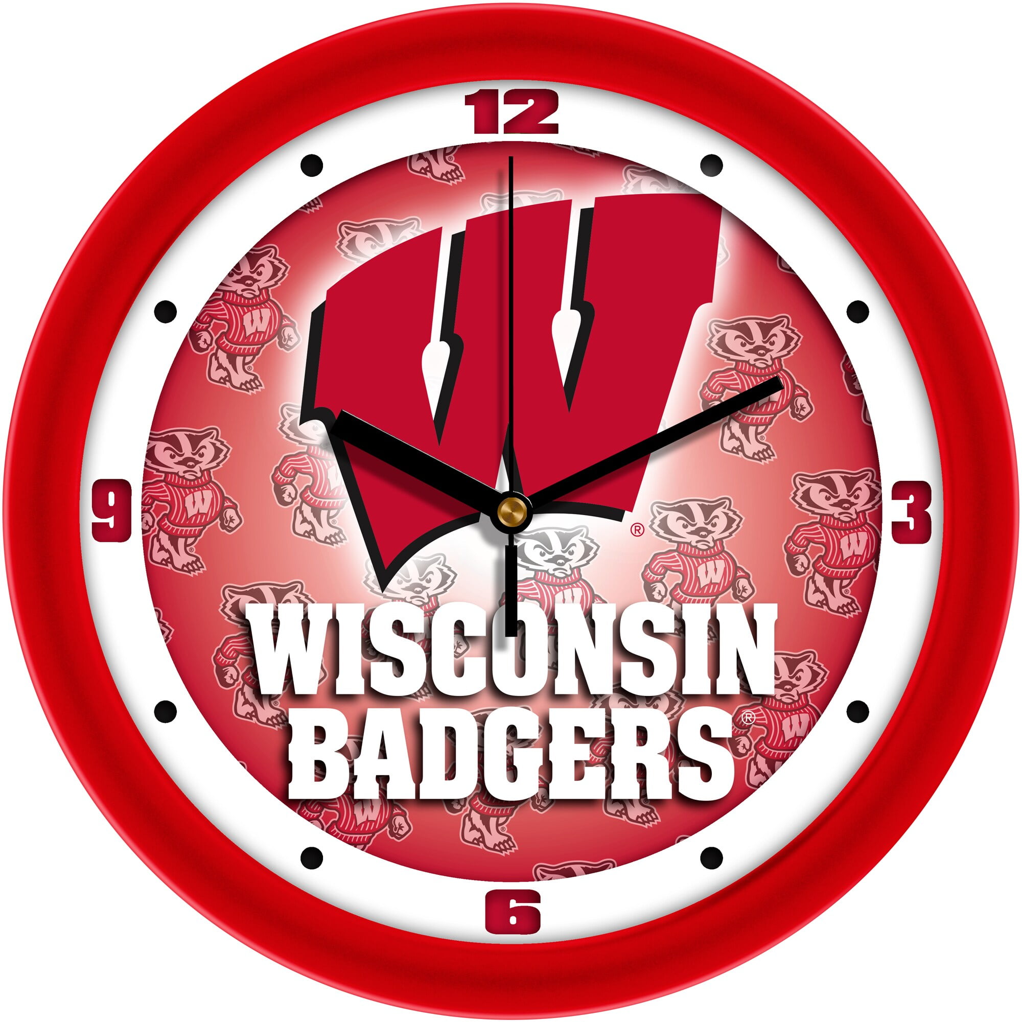 Wisconsin Badgers 11.5'' Suntime Premium Glass Face Dimension Wall ...