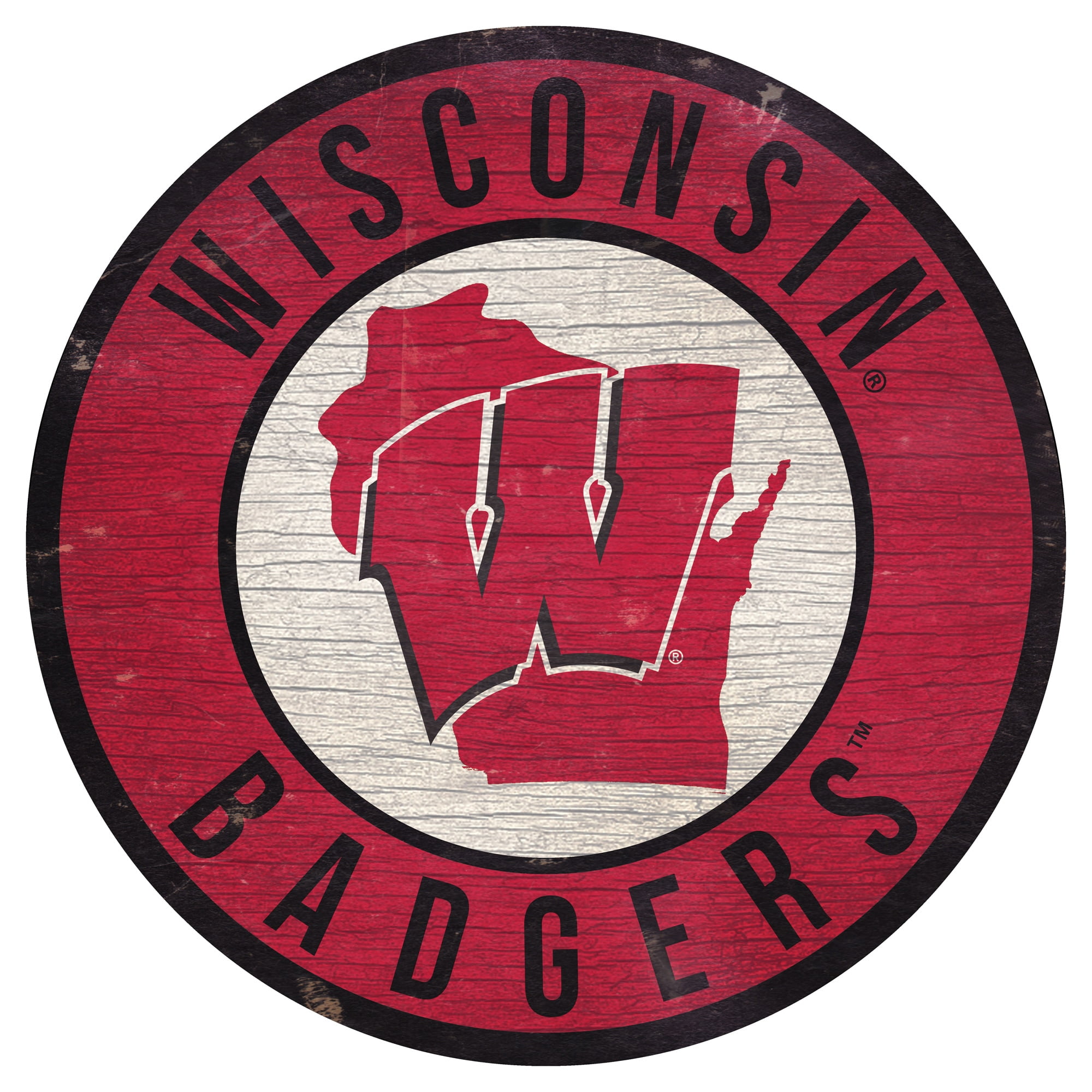 Wisconsin Badgers 12'' x 12'' State Circle Sign - Walmart.com