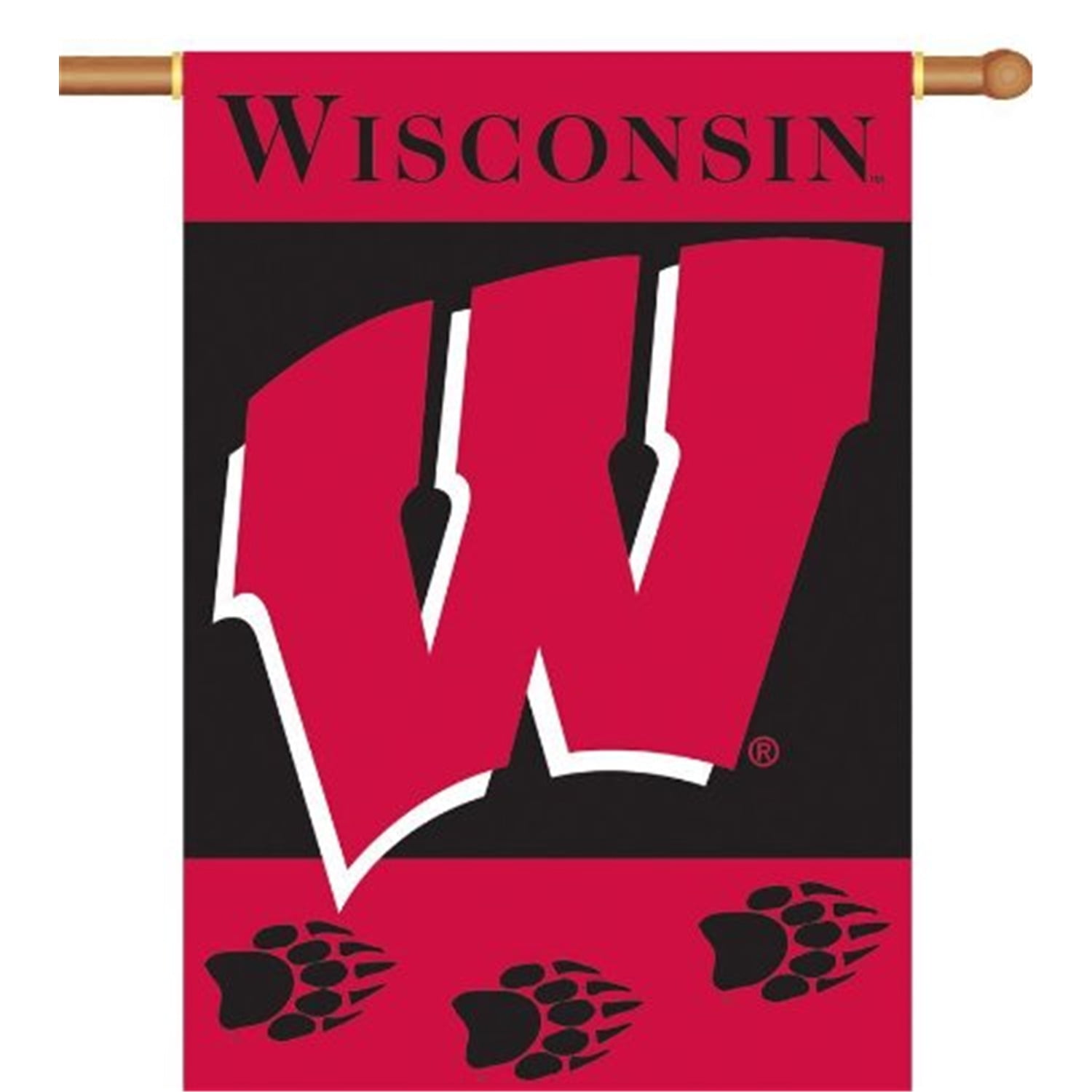 Wisconsin Badgers 2-Sided 28-by-40 inch House Banner with Pole Sleeve ...