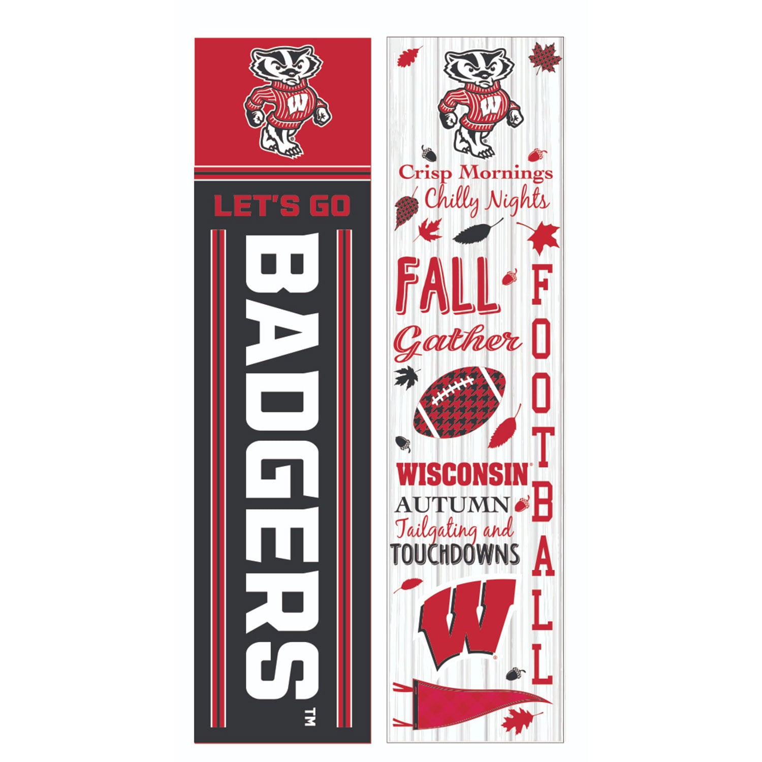 Wisconsin Badgers 47" Double Sided Fall Leaner Fan Sign - Walmart.com