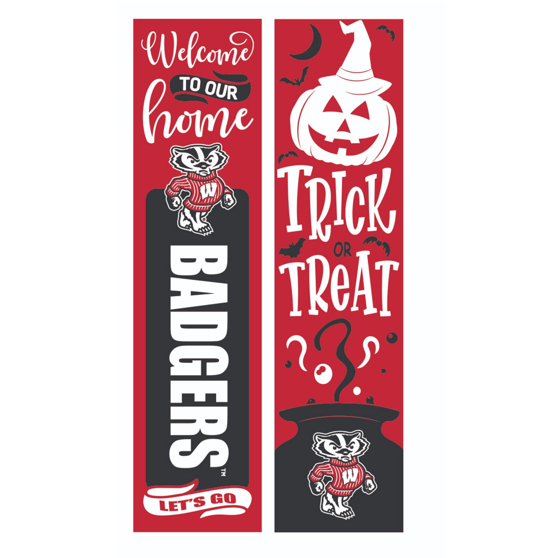 Wisconsin Badgers 47" Double Sided Halloween Leaner Fan Sign - Walmart.com