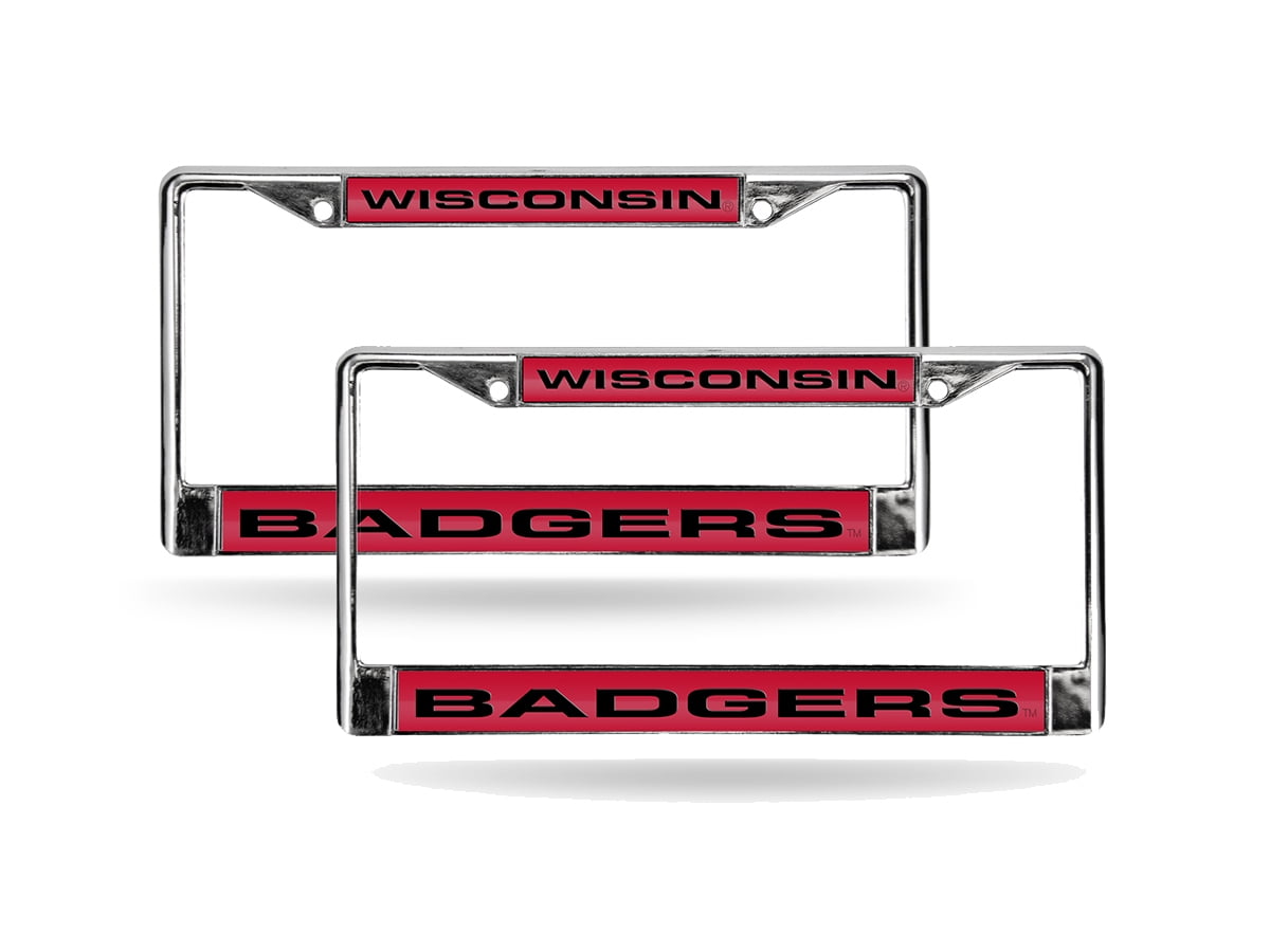 Wisconsin Badgers Chrome Metal Laser Cut License Plate Frame - Set of 2 ...