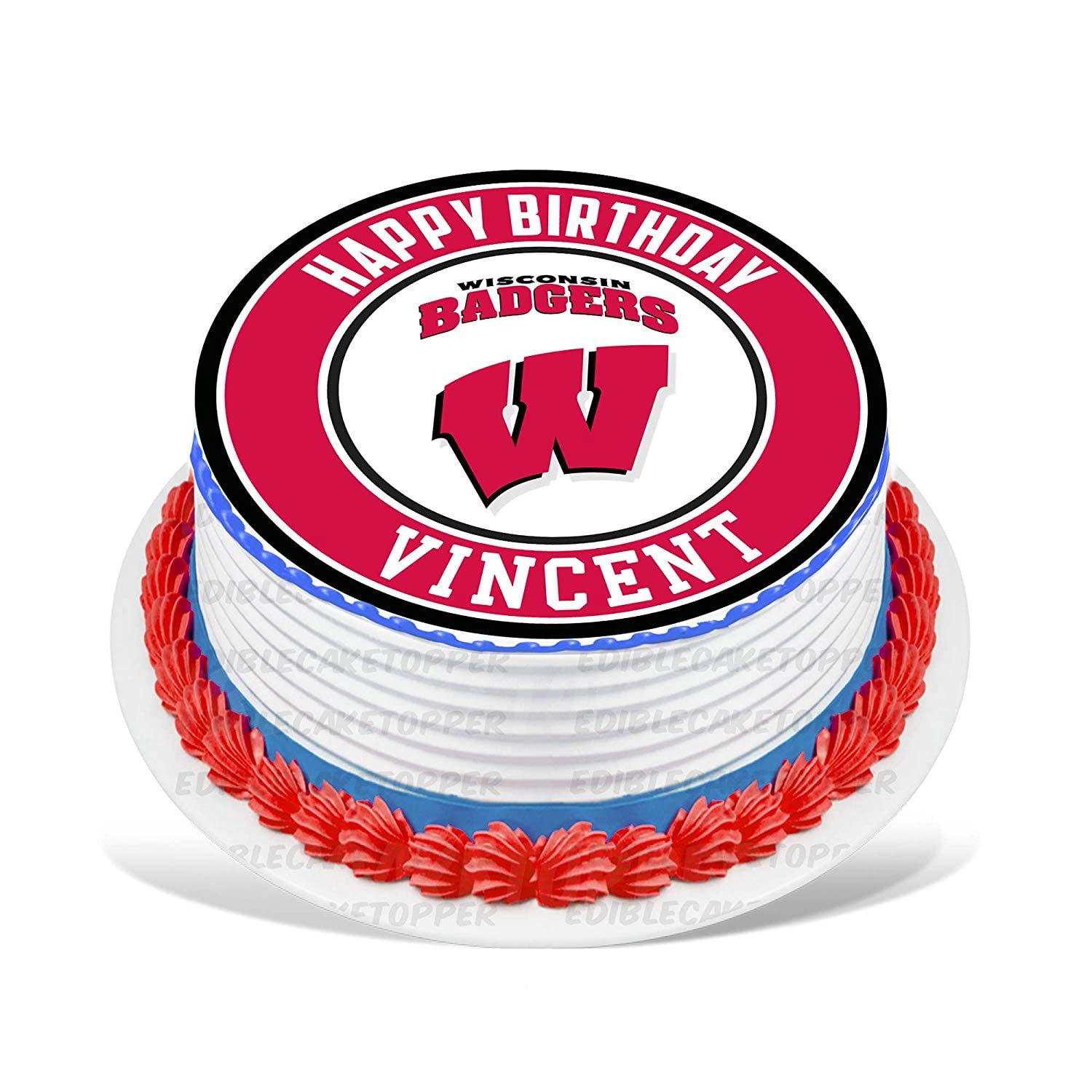 Wisconsin Badgers Edible Cake Image Topper Personalized Picture 8 ...