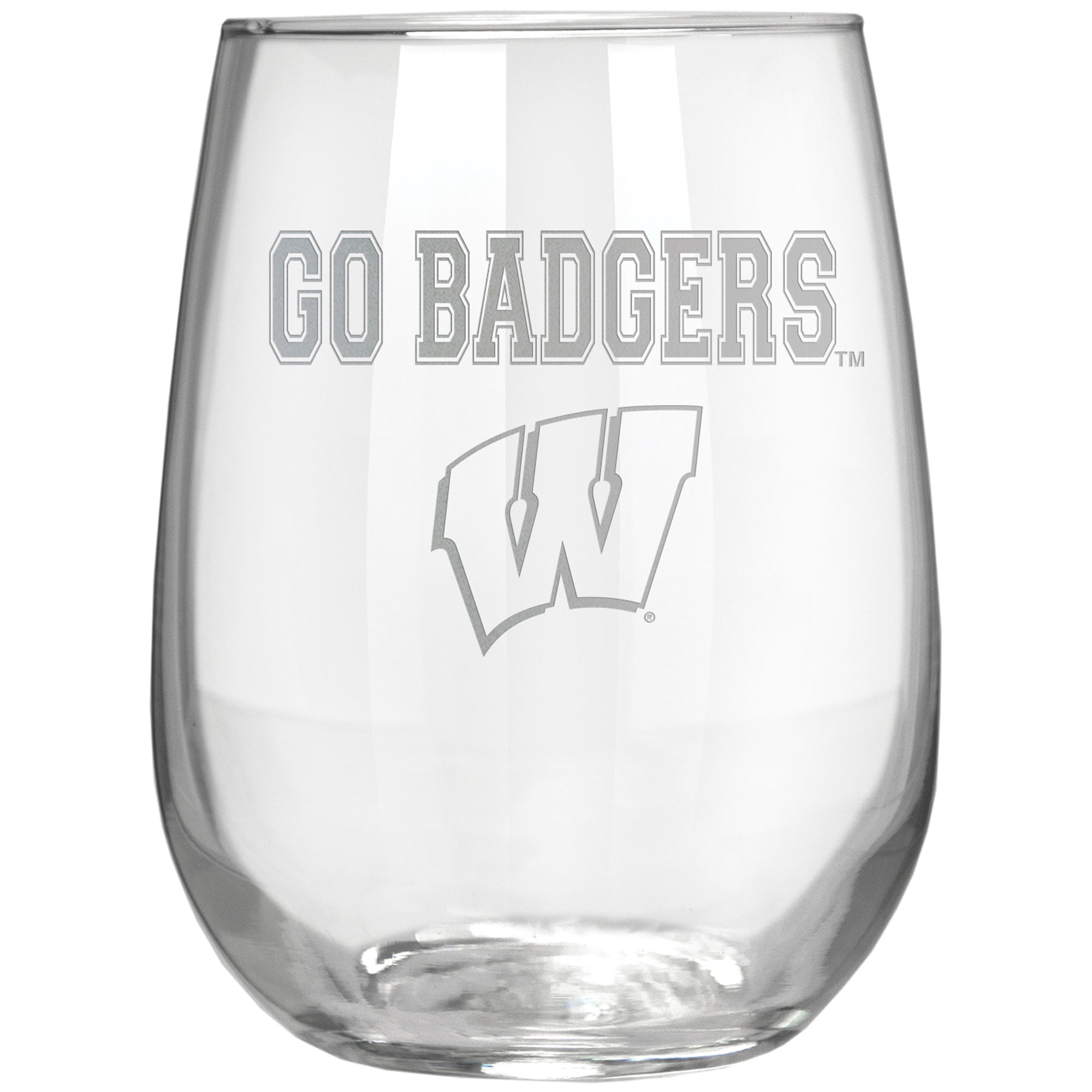 Wisconsin Badgers Etched 17oz. Rally Cry Stemless Wine Glass - Walmart.com