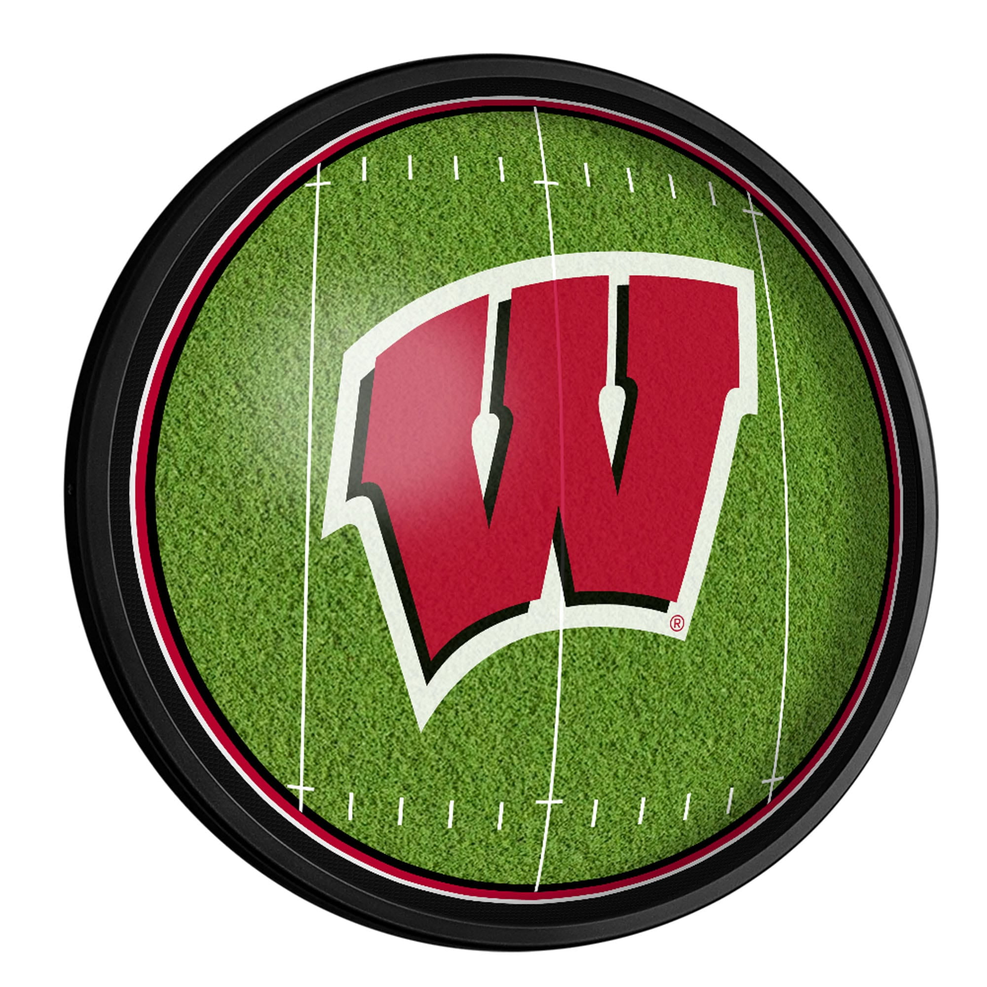 Wisconsin Badgers Football 18'' Round Slimline Illuminated Wall Sign ...