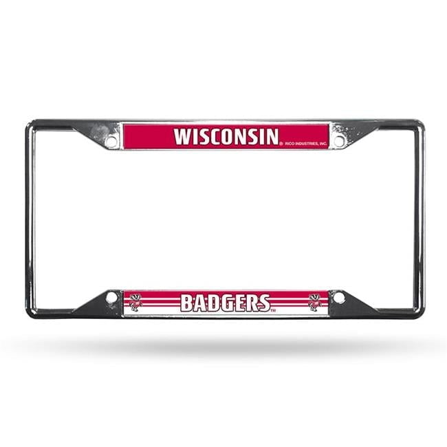Wisconsin Badgers License Plate Frame Chrome EZ View - Walmart.com