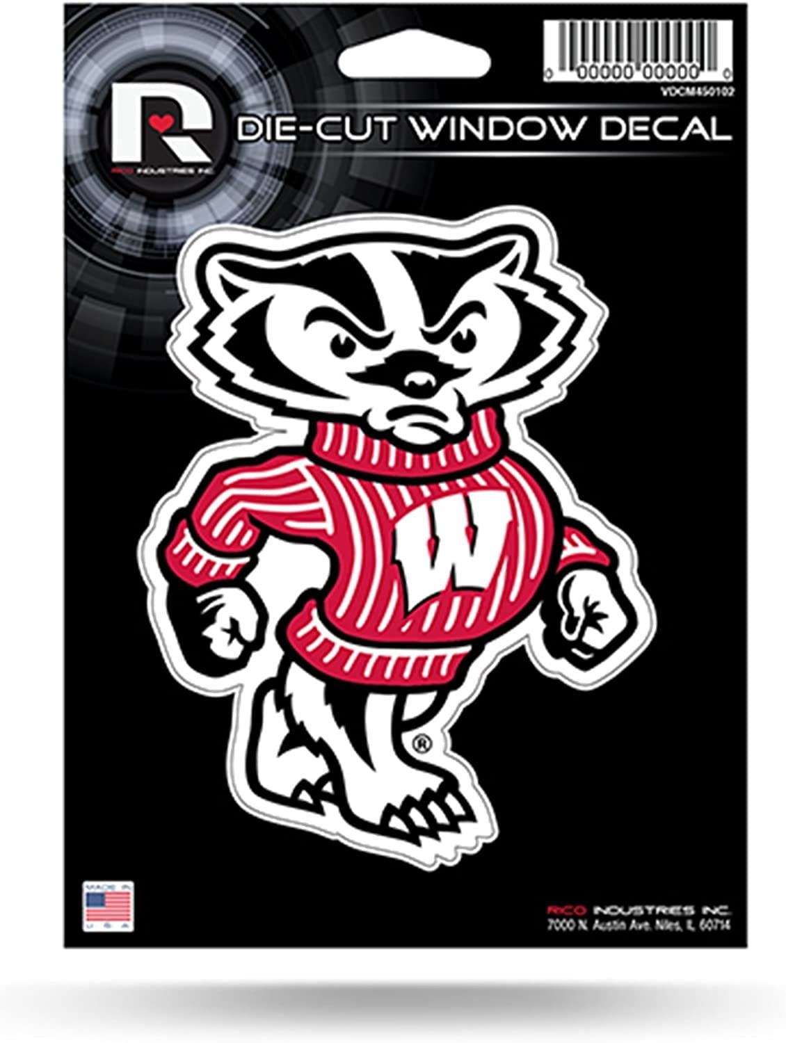 Wisconsin Badgers MASCOT Edition 5" Flat Vinyl Die Cut Decal Sticker ...