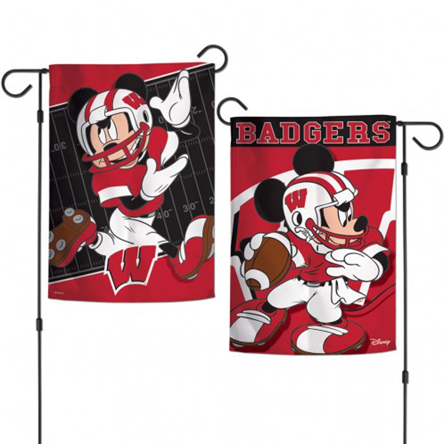 Wisconsin Badgers NCAA Mickey Mouse Garden Flag Licensed 2-Sided 12.5 ...