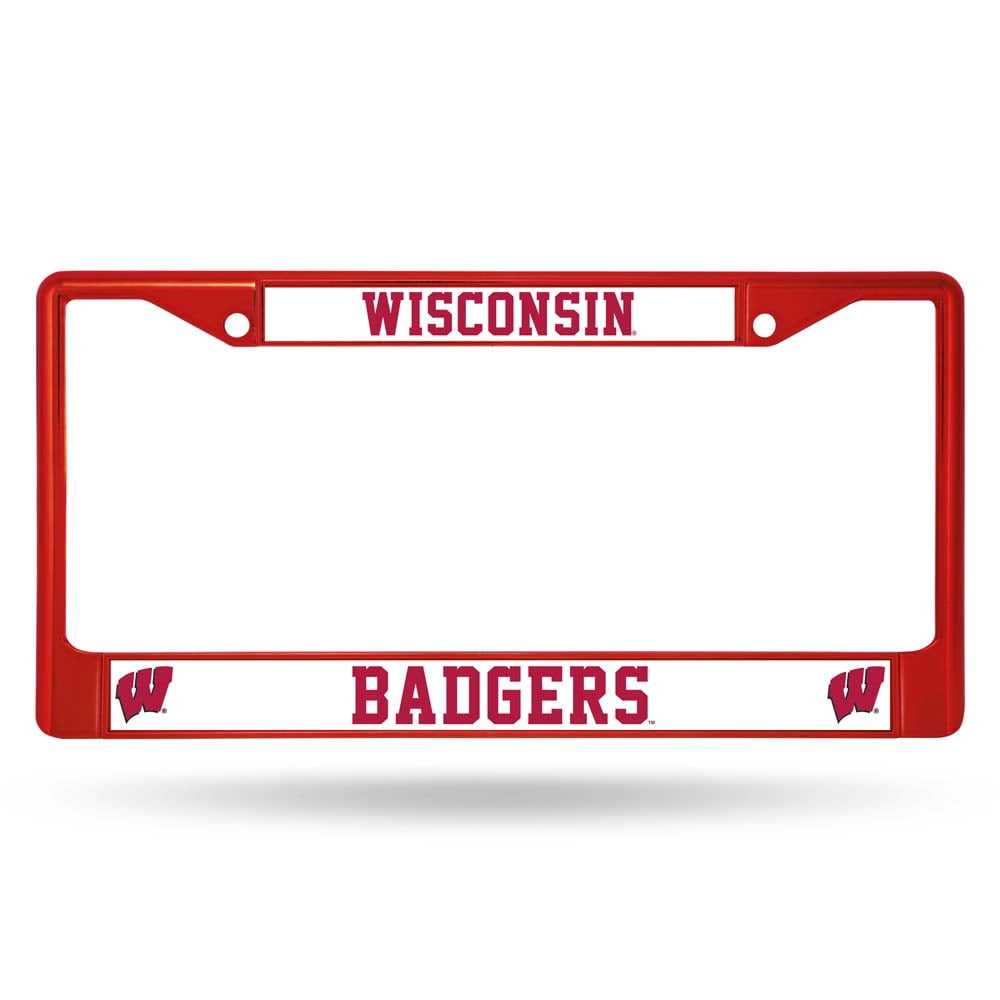 Wisconsin Badgers Red Painted Chrome Metal License Plate Frame ...