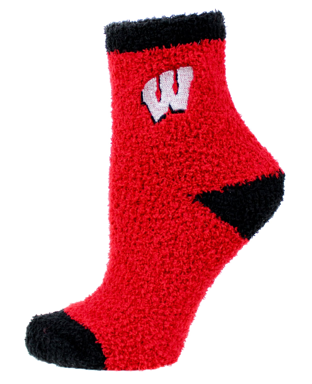 Wisconsin Badgers Solid Fuzzy Sock - Donegal Bay - Unisex - One Size ...