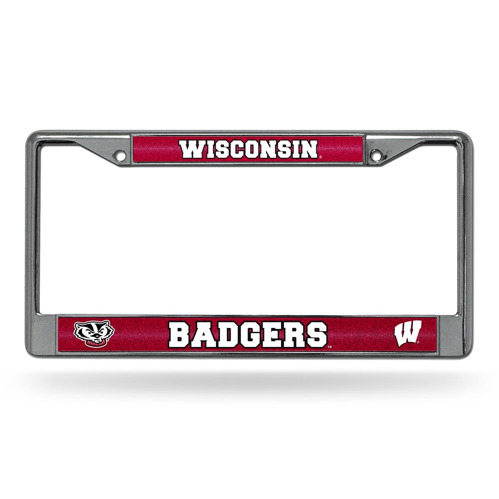 Wisconsin Badgers Glitter Chrome License Plate Frame - Walmart.com