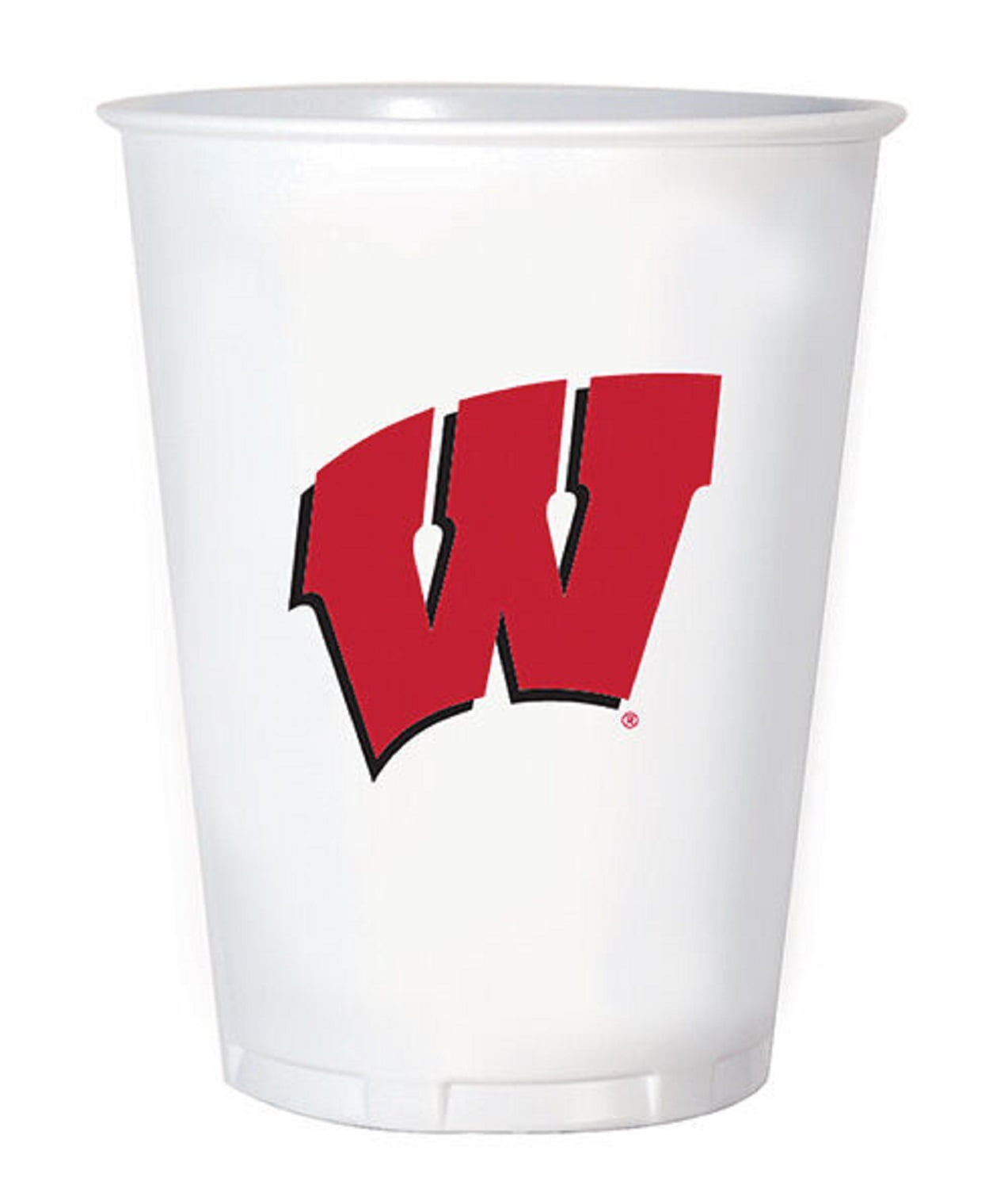 Wisconsin Badgers White NCAA University College Sports Party 16 oz ...