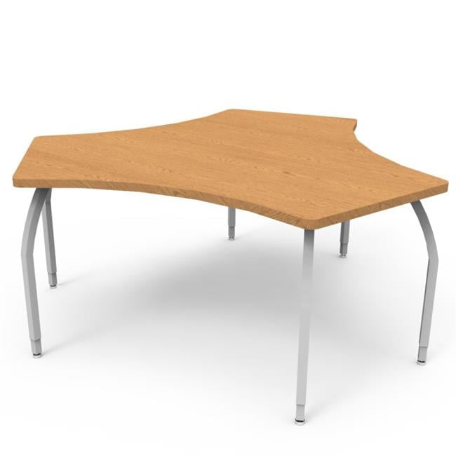 Wisconsin Bench ELO6801-EJASS-25-25 Elo Tri Table, Grey Nebula Laminate & Banding with 6 Junior ...