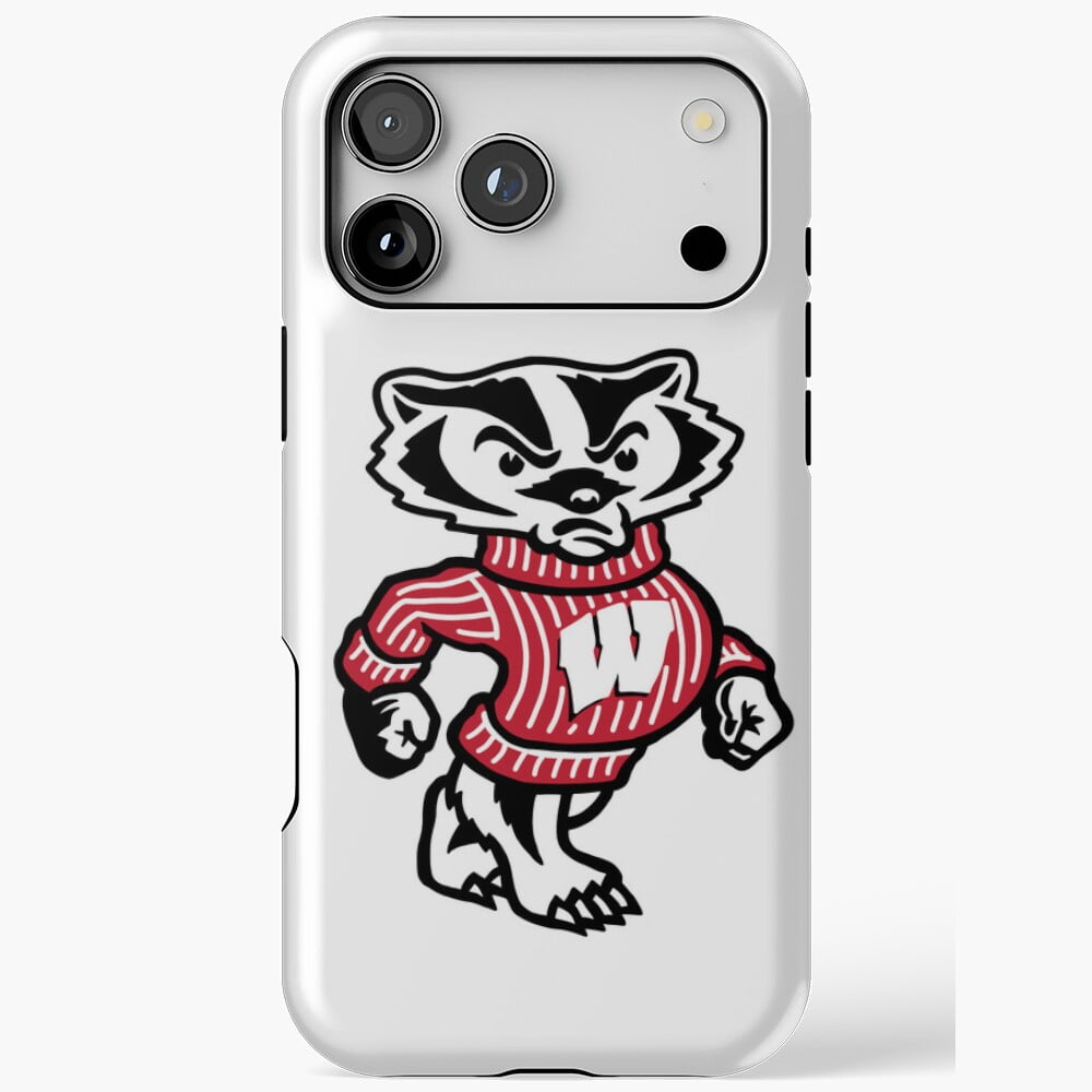 Wisconsin Bucky Red Badger Mascot iPhone Case 17 through 11 Pro Max ...