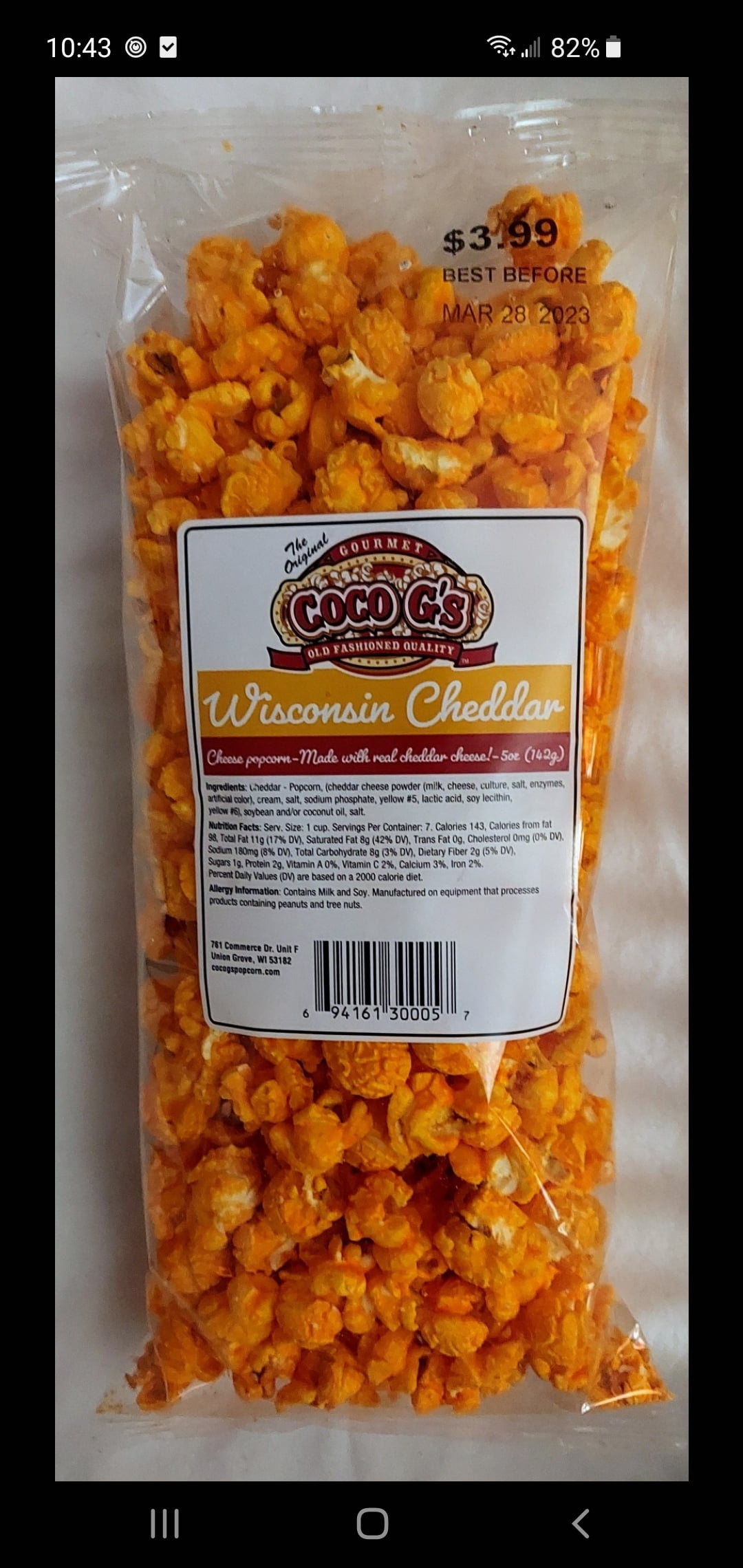 Coco Gs Wisconsin Cheddar Popcorn, Handcrafted Gourmet Cheddar Cheese ...
