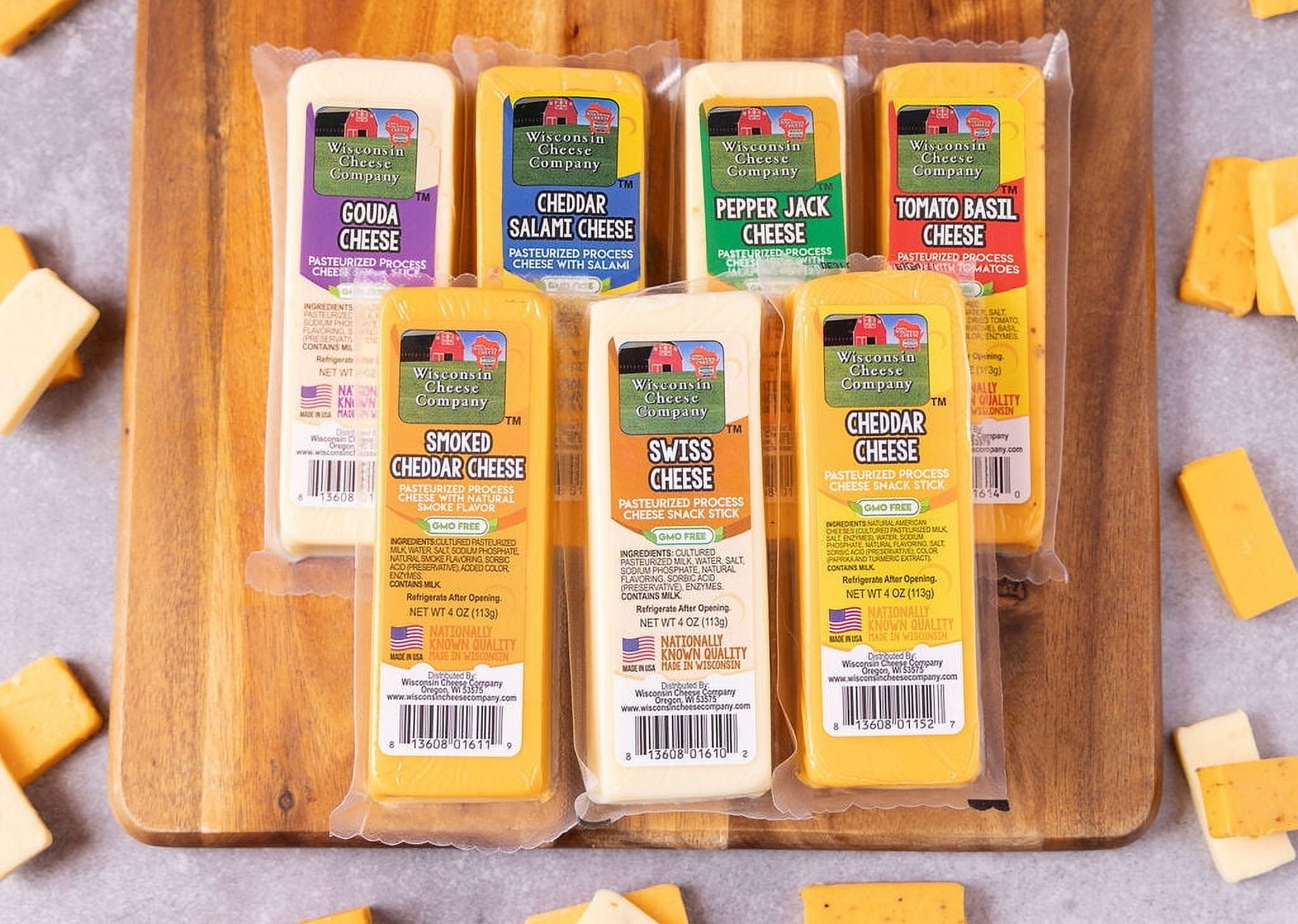 Specialty 100% Wisconsin Cheese Block Assortment Sampler - (Pack of 7 ...