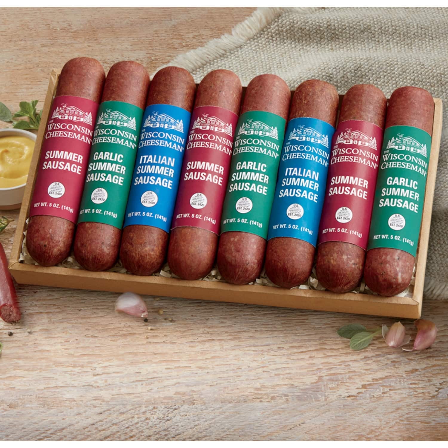 The Wisconsin Cheeseman 8 Favorite Sausages| Father’s Day Food Gift ...