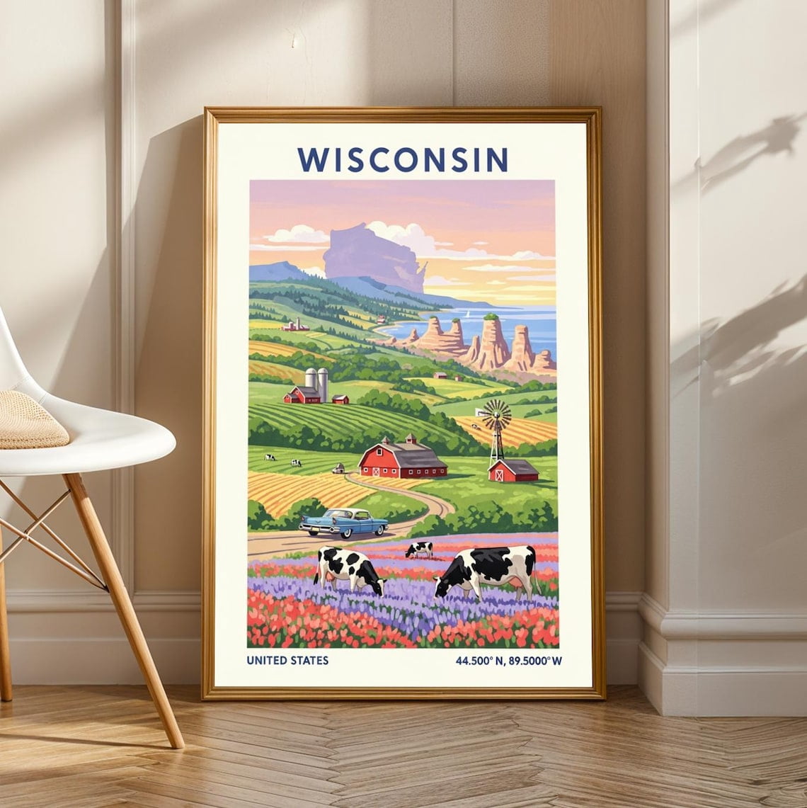 Wisconsin Countryside Print - Wisconsin Wall Art - Us State Poster - Us ...