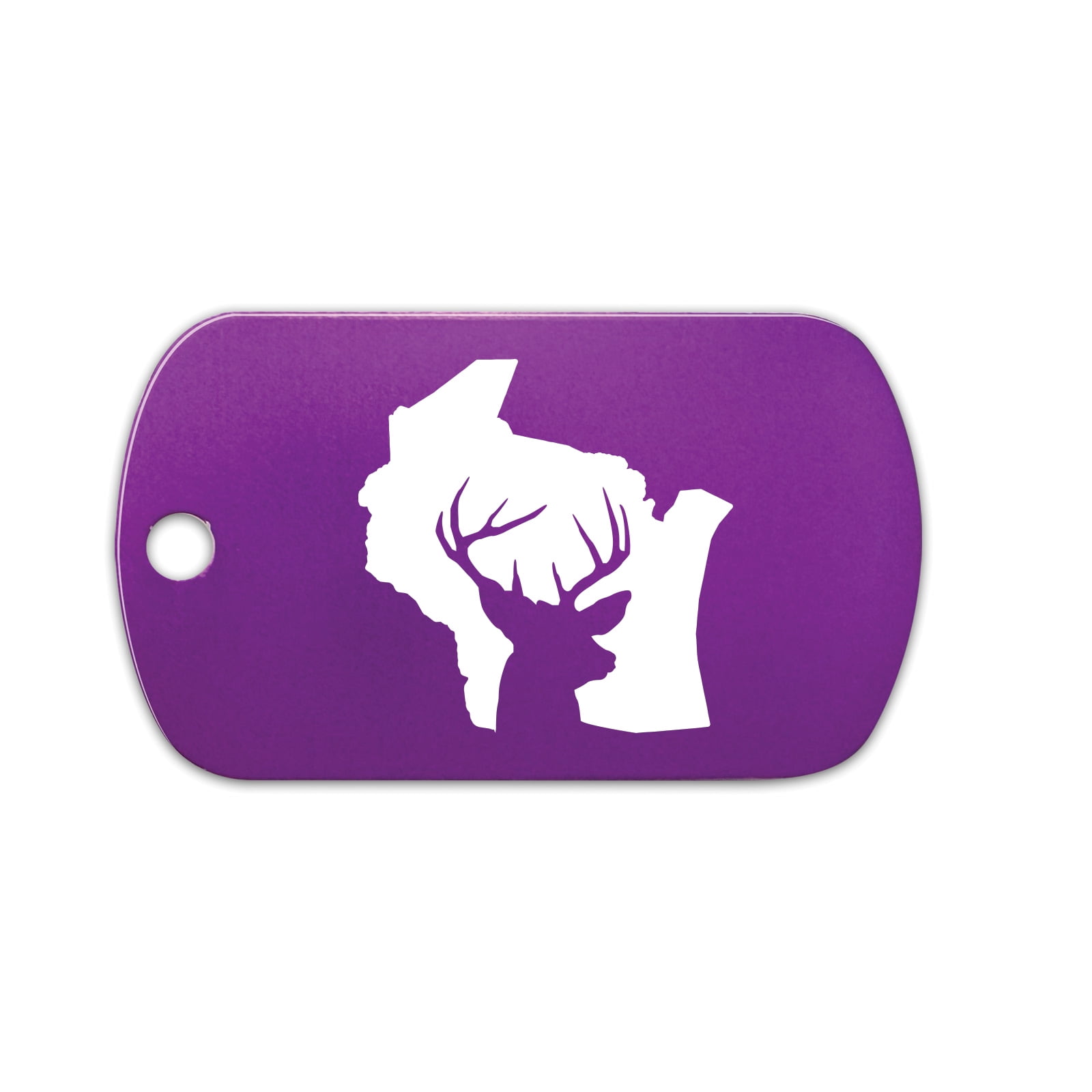 Wisconsin Deer State GI Dog Tag Aluminum Keychain buck hunt hunting ...