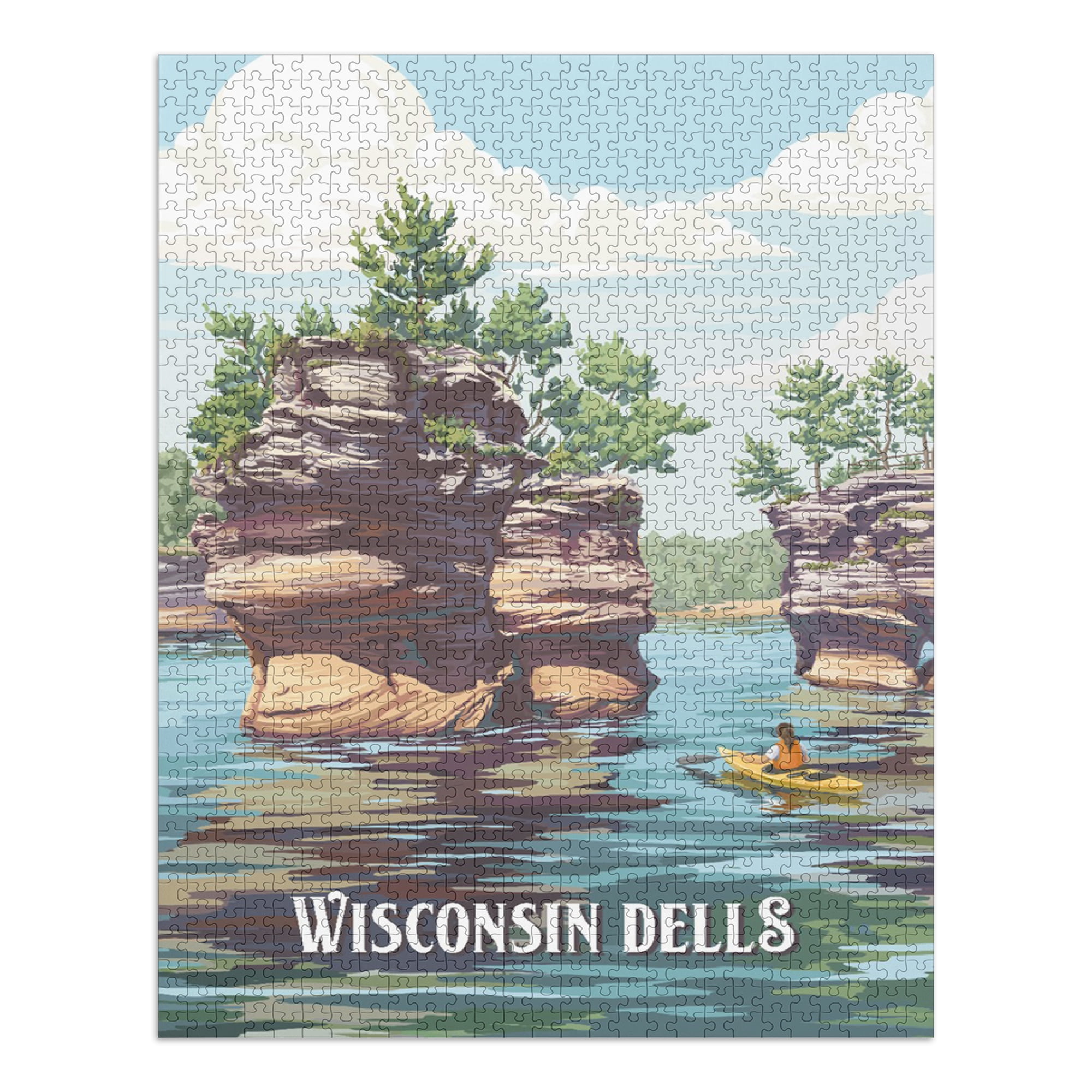 Wisconsin Dells, Haystack Rock, Painterly (1000 Piece Puzzle, Size ...