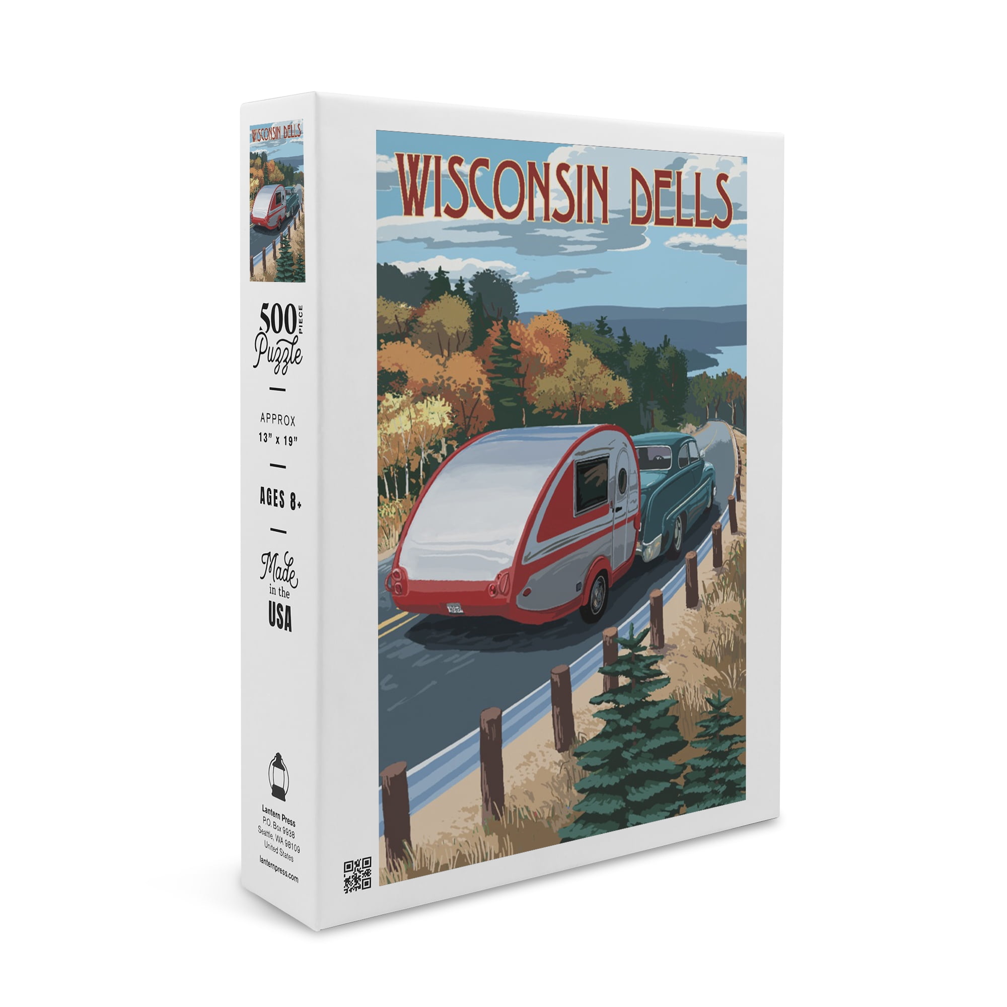 Wisconsin Dells, Wisconsin, Retro Camper Cruise (19x27 inches, Premium ...