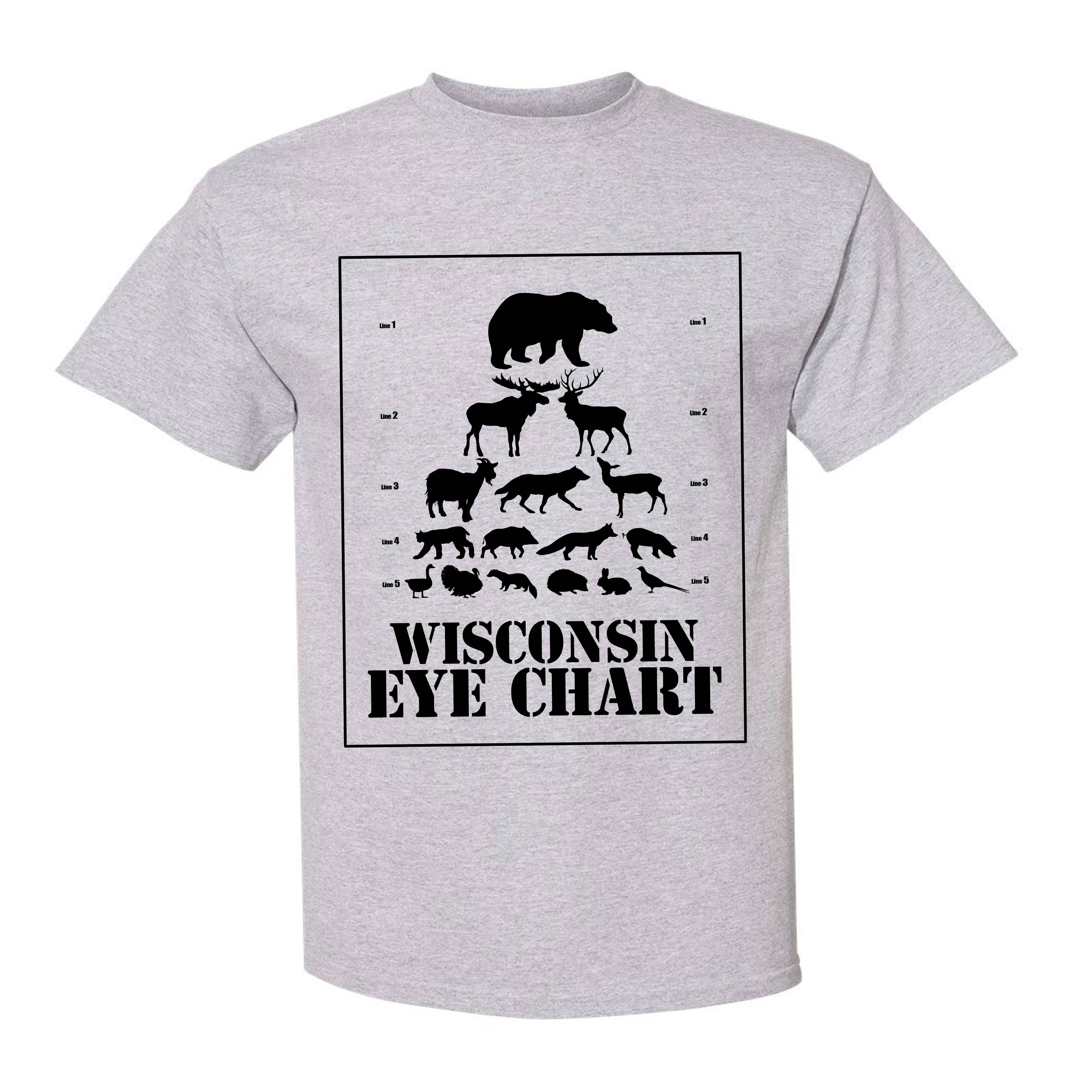 Wisconsin Eye Chart Men's T-Shirt - Walmart.com