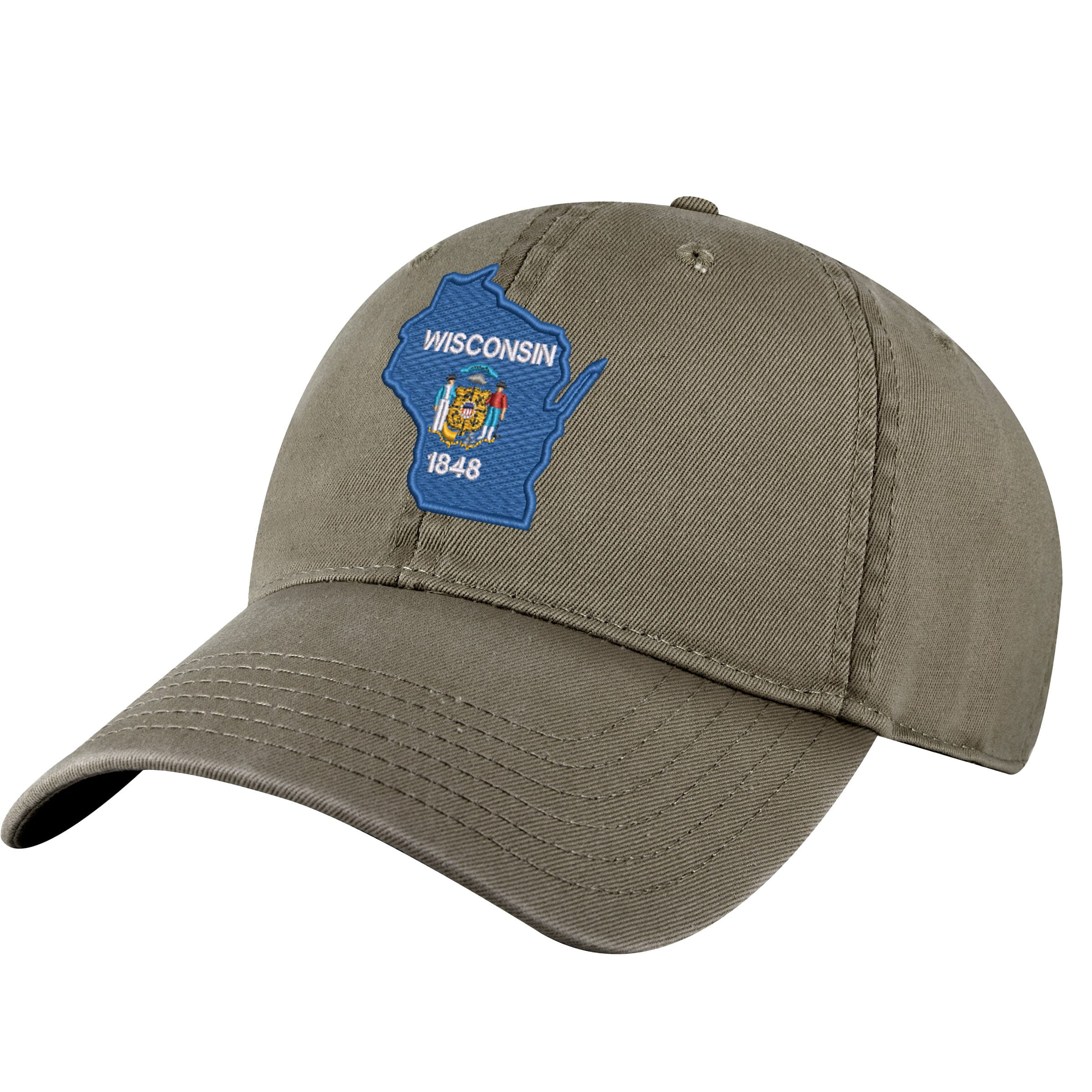 Wisconsin Flag Baseball Cap – Embroidered Badger State Hat for ...