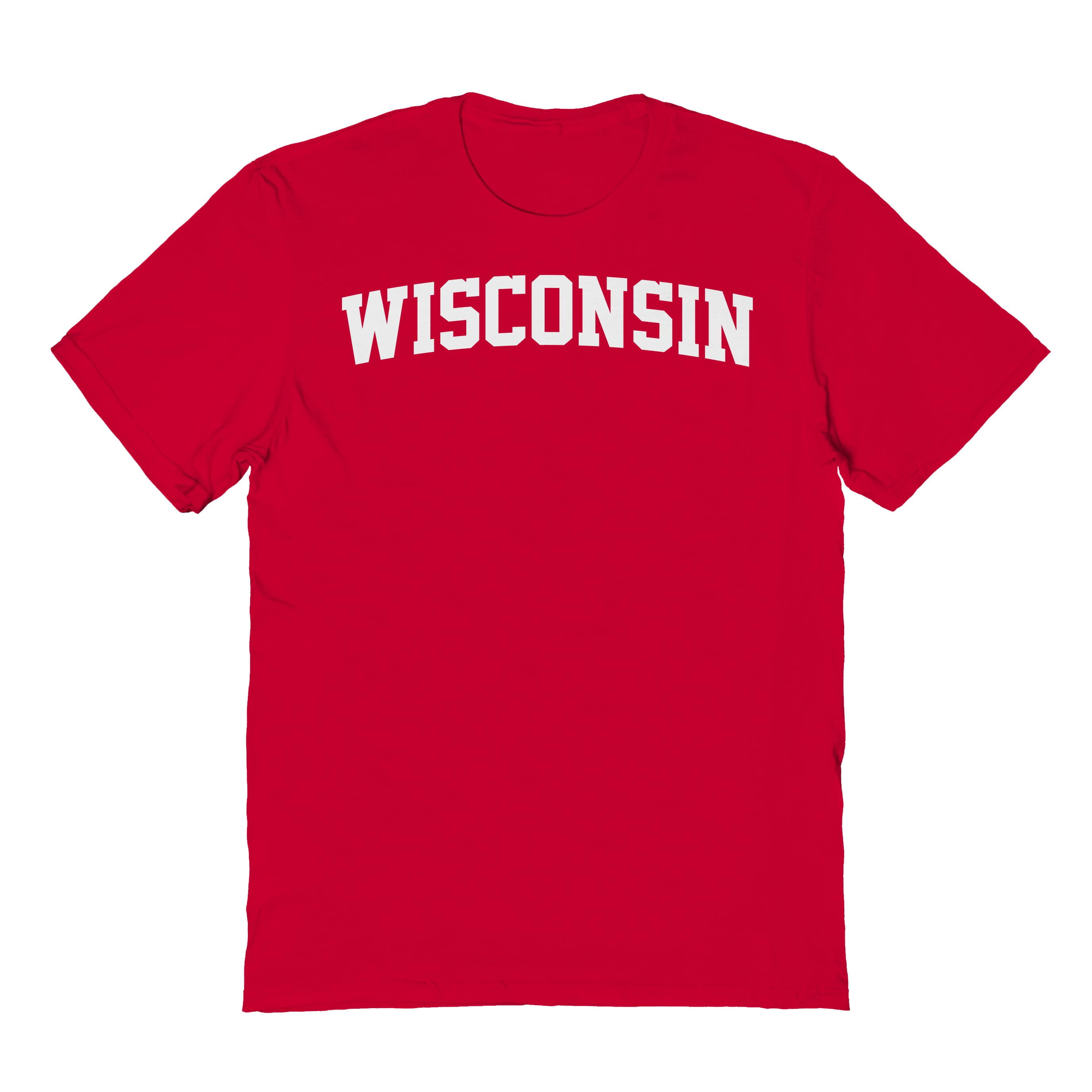 Wisconsin Graphic Red Men's Cotton T-Shirt - Walmart.com