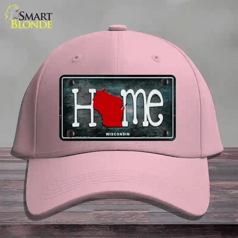 Wisconsin Home State Outline Novelty License Plate Hat Cotton Pink ...