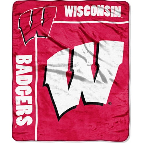 Wisconsin Madison Badgers 50x60 inch School Spirit Royal Plush Raschel ...