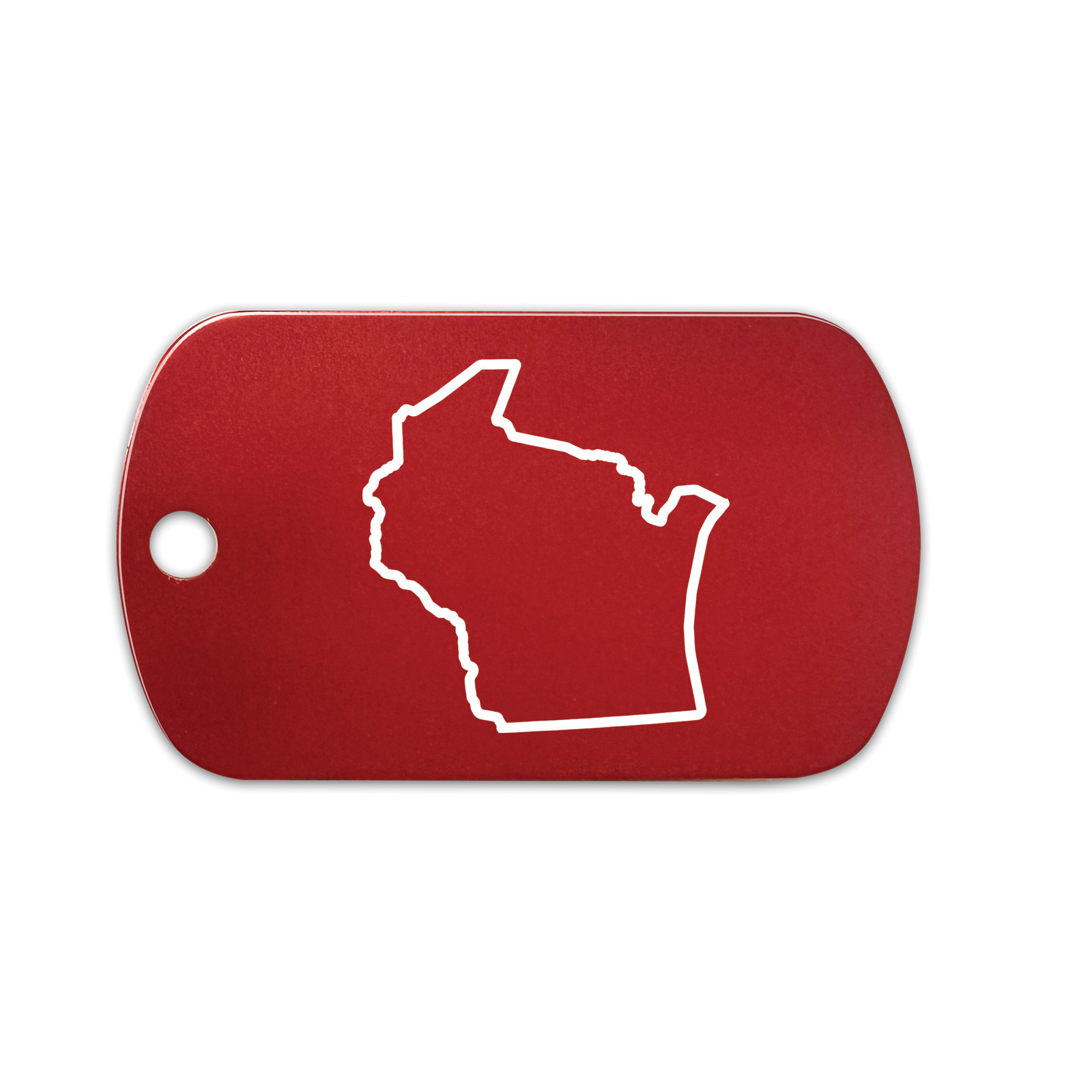 Wisconsin Outline GI Dog Tag Aluminum Keychain wi - Red - Walmart.com