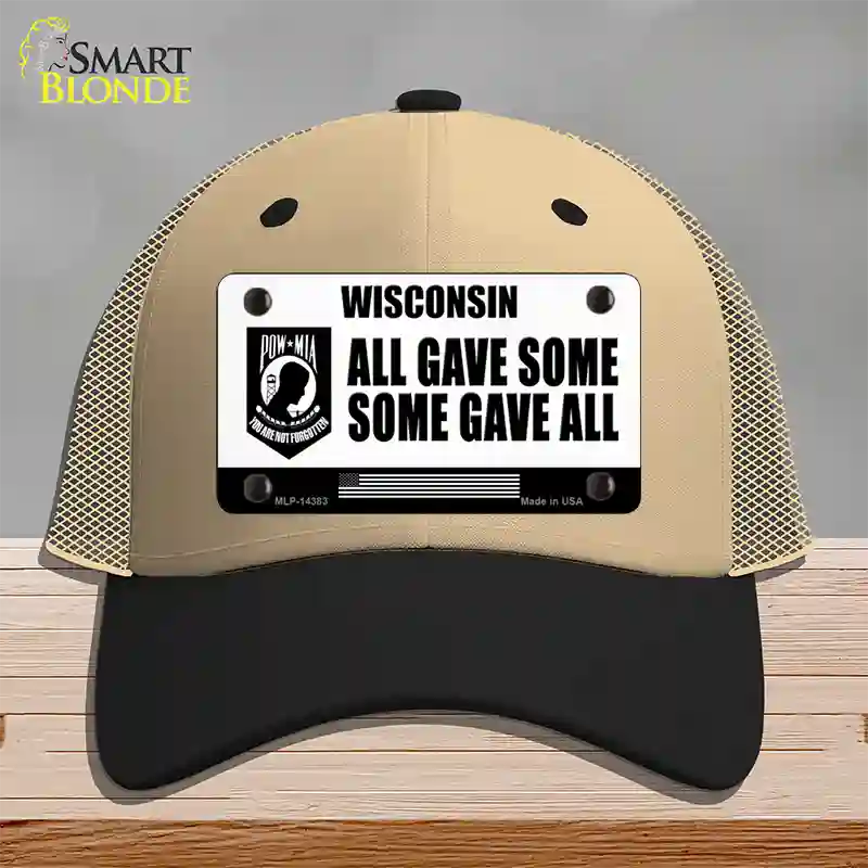 Wisconsin POW MIA Some Gave All Novelty License Plate Hat Mesh Khaki ...