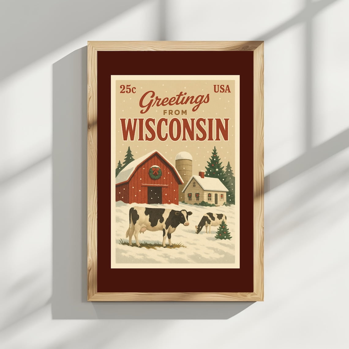 Wisconsin Postcard Wall Art Poster Retroposter Vintage Style State ...