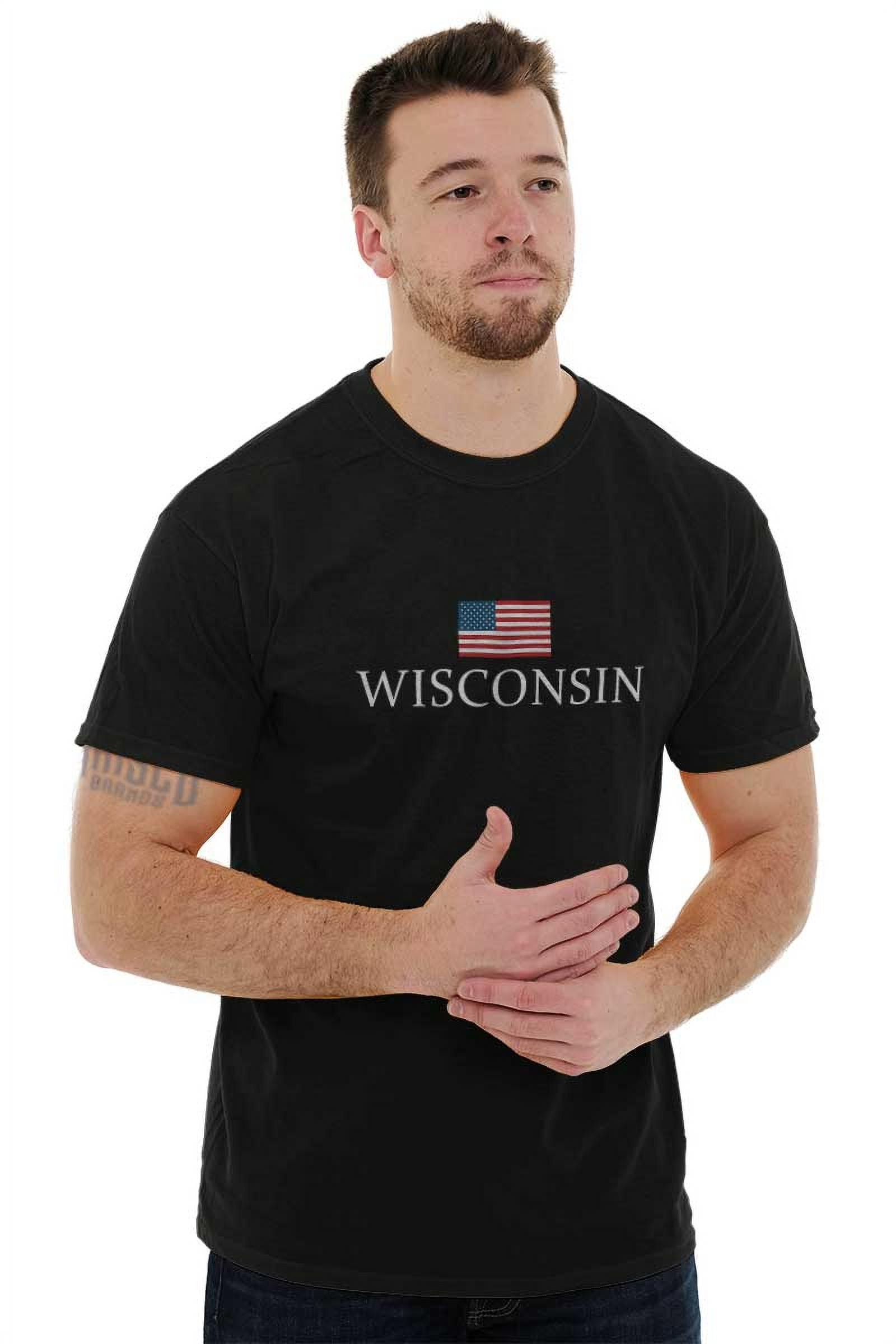 Wisconsin Pride American Flag WI USA Unisex Plus Size Graphic Tee ...