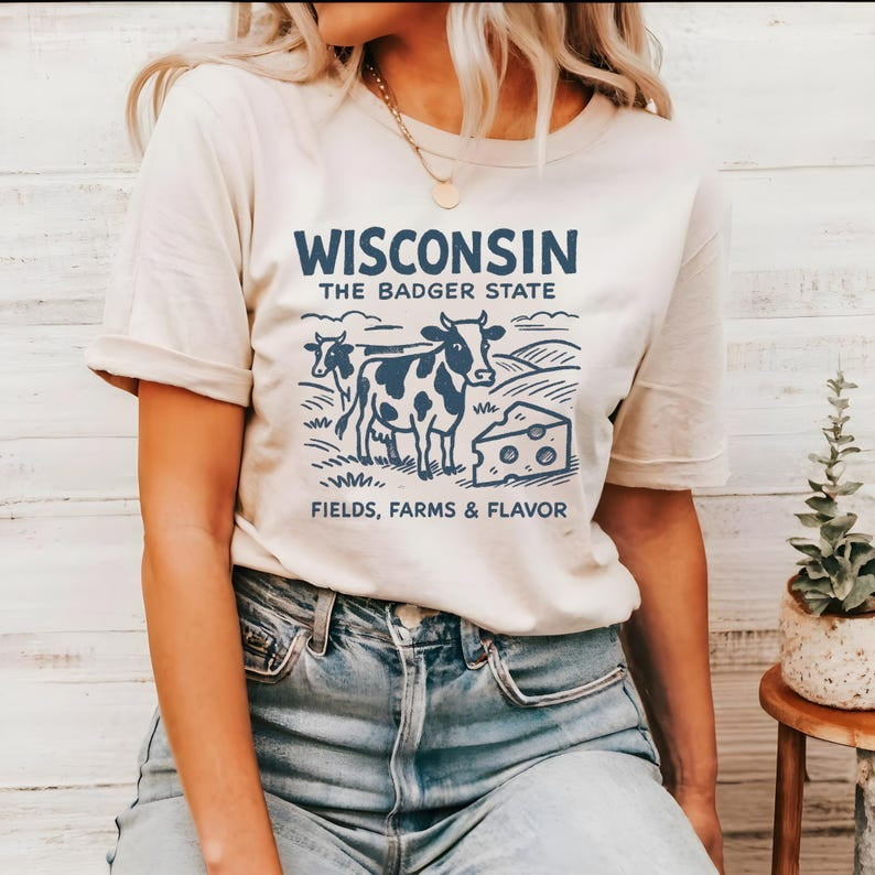 Wisconsin Proud Tee, Short Sleeve, Farmers Market Ready, Cheese Lover ...