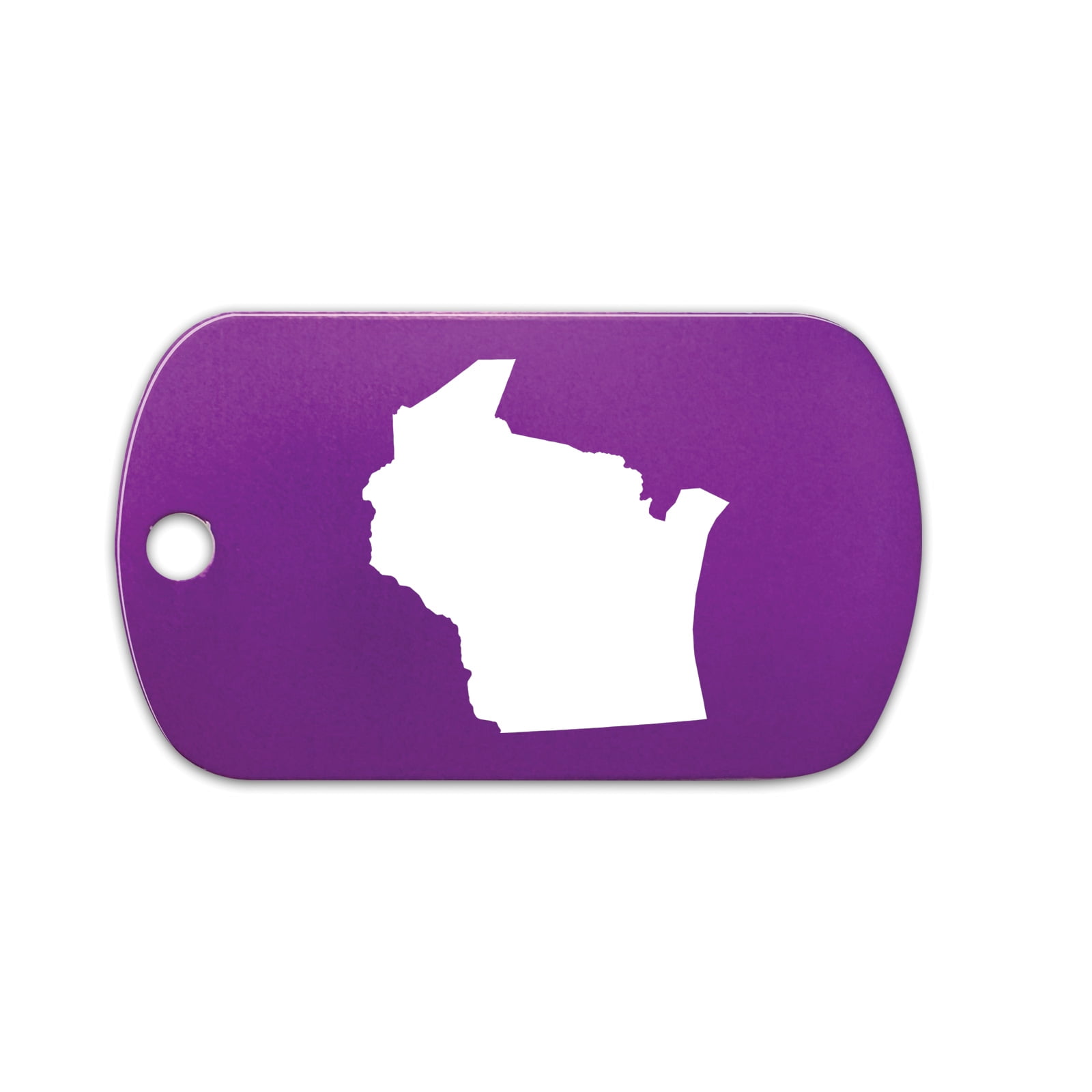 Wisconsin Shaped GI Dog Tag Aluminum Keychain wi - Purple - Walmart.com