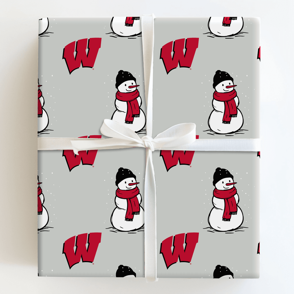 Wisconsin Snowman - Christmas Wrapping Paper Roll - Gift Wrap for ...