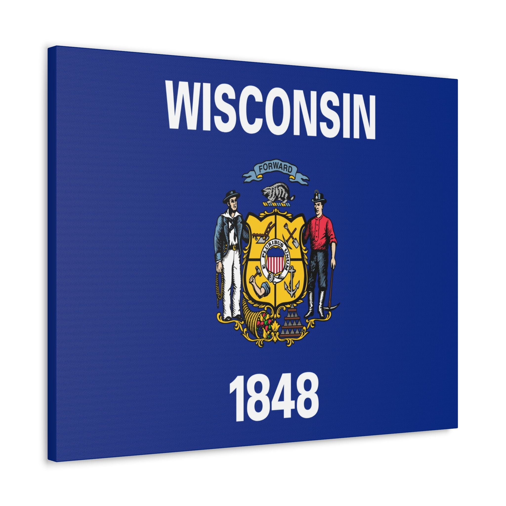 Wisconsin State Flag Canvas Vibrant Wall Art Unframed Home Decor ...