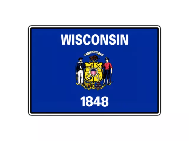 Wisconsin State Flag Waterproof Sticker Phone Decal Water Bottle ...