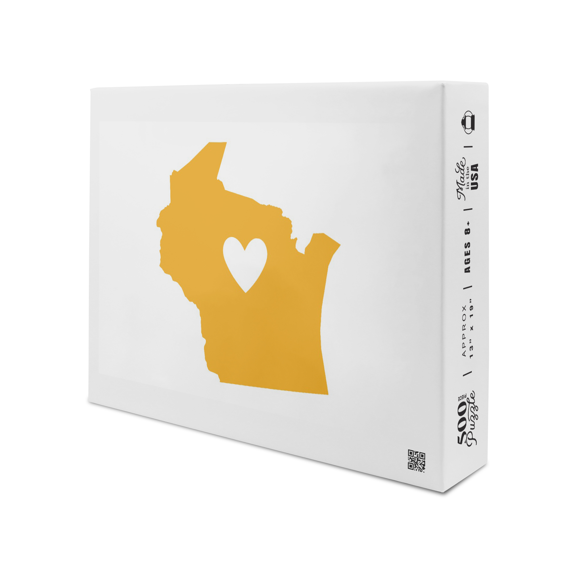 Wisconsin, State Outline and Heart (19x27 inches, Premium 500 Piece ...