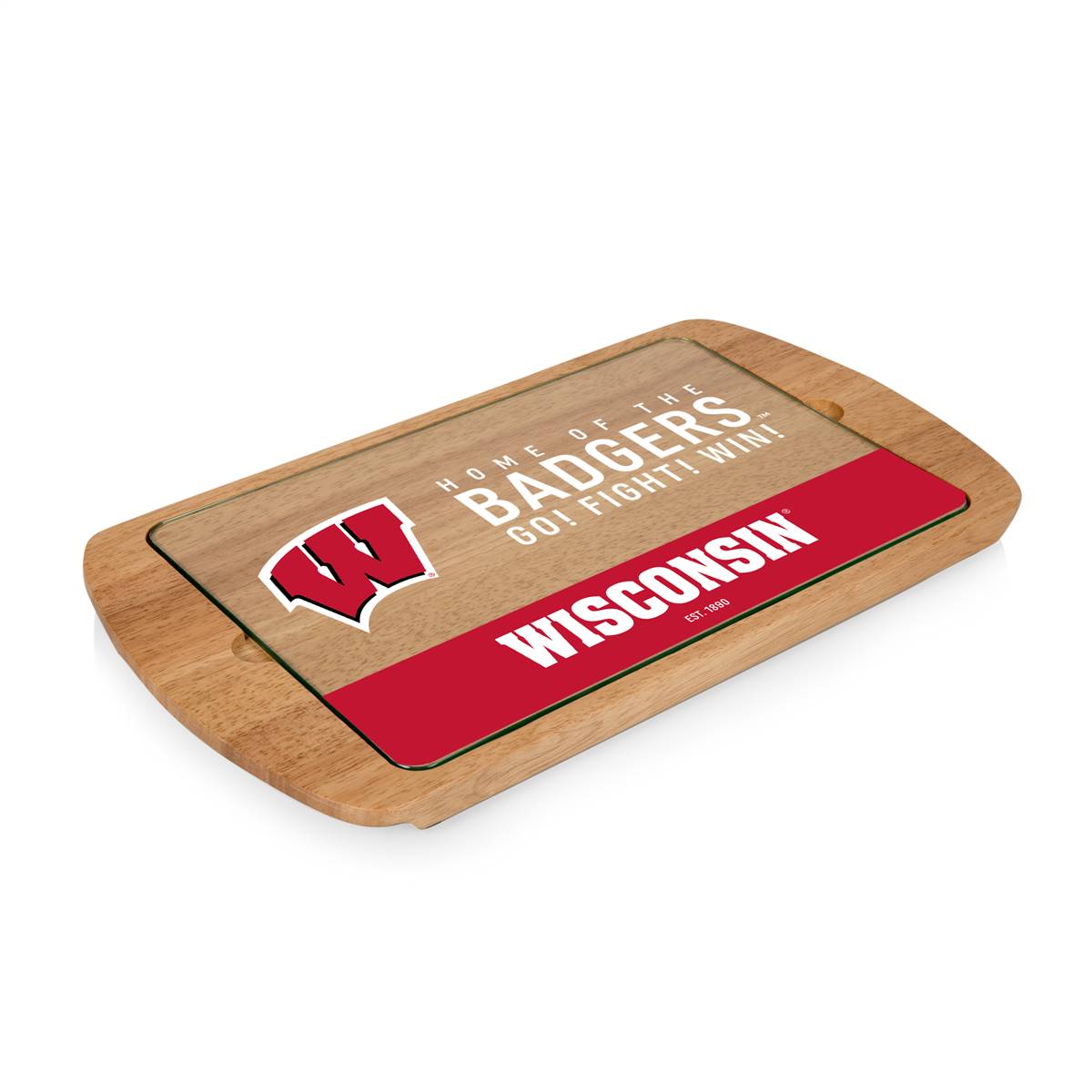 Wisconsin Team Sports Badgers Glass Top Serving Tray - Walmart.com